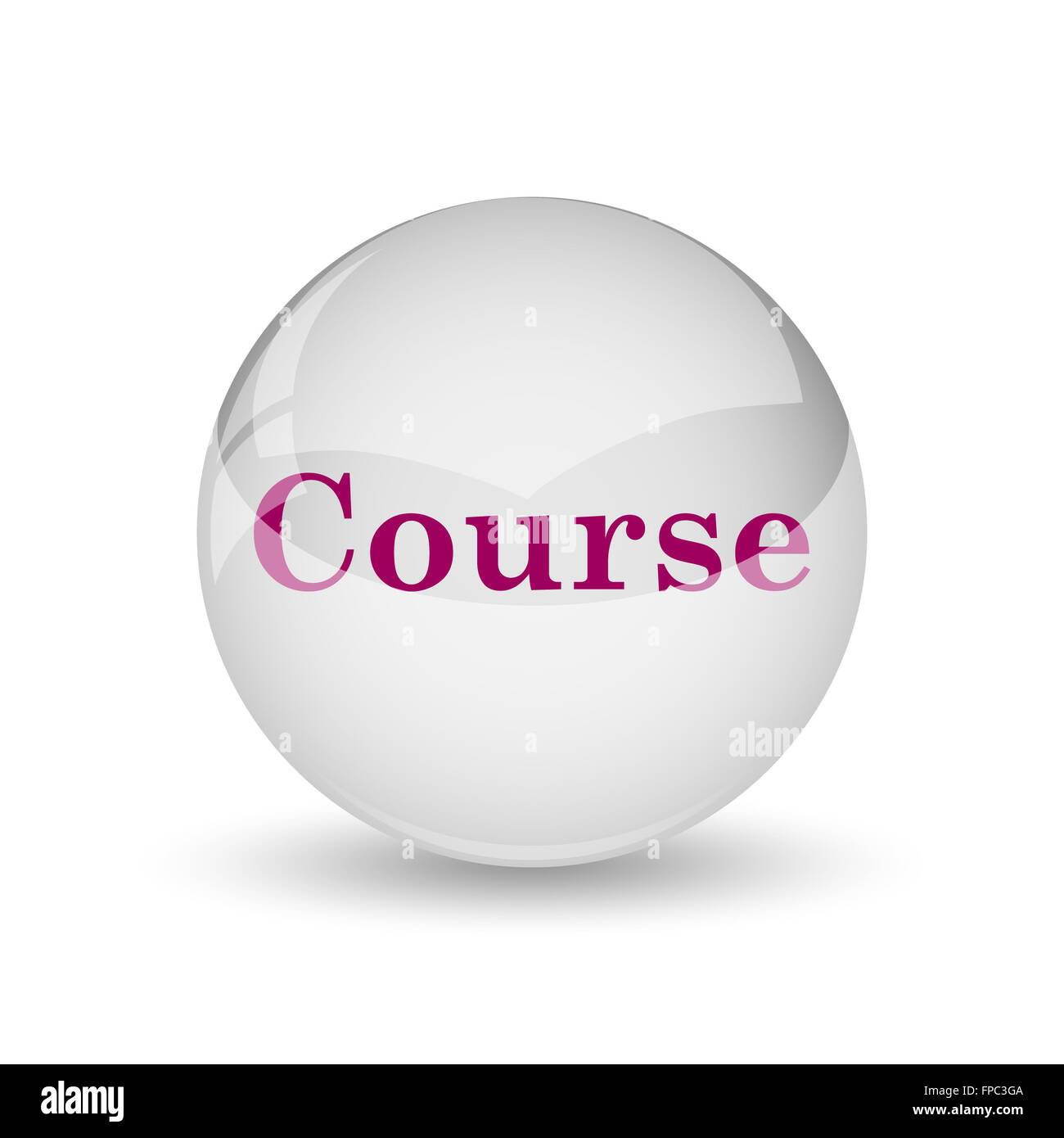Course icon. Internet button on white background Stock Photo - Alamy
