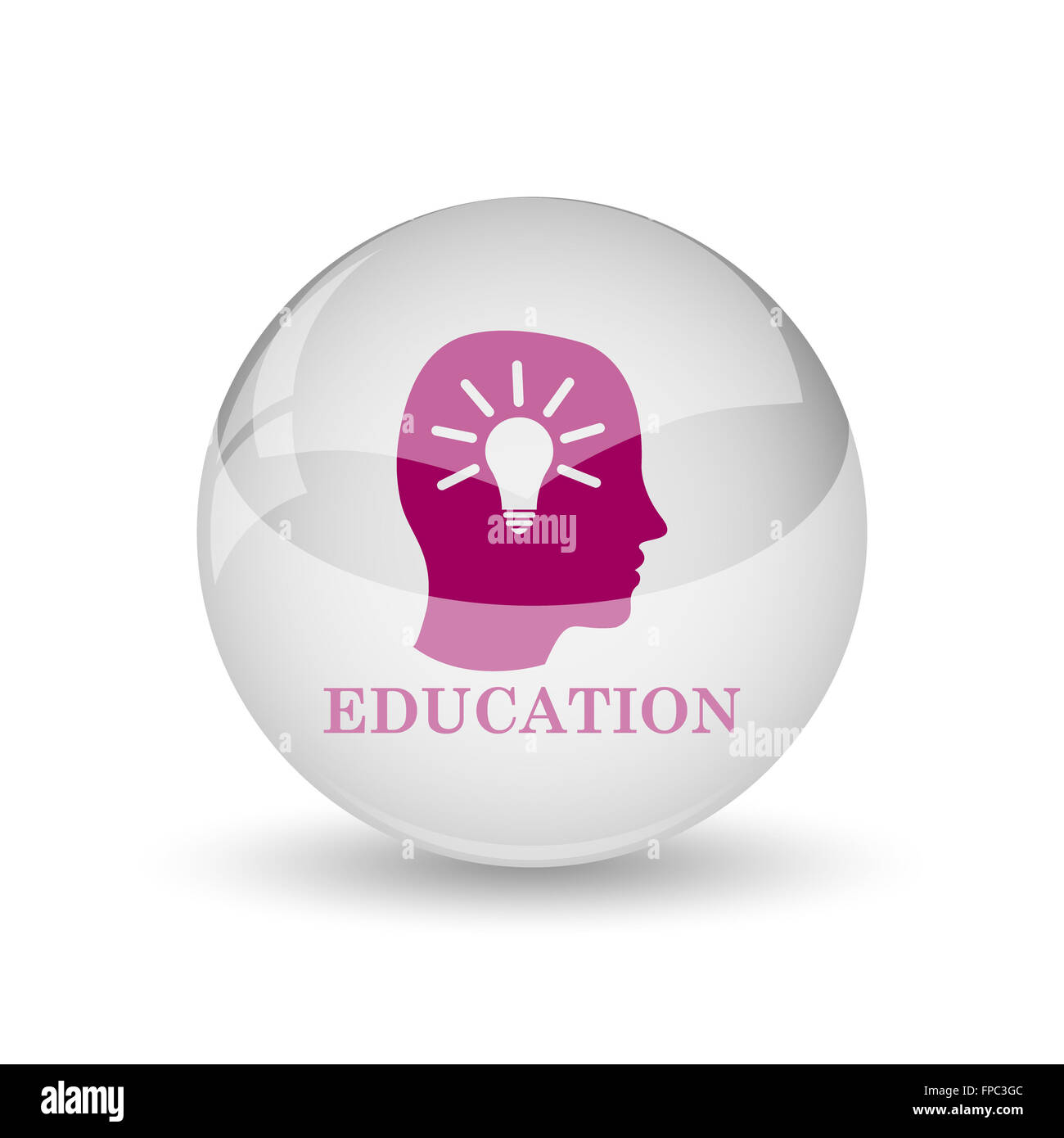 Education icon. Internet button on white background Stock Photo - Alamy
