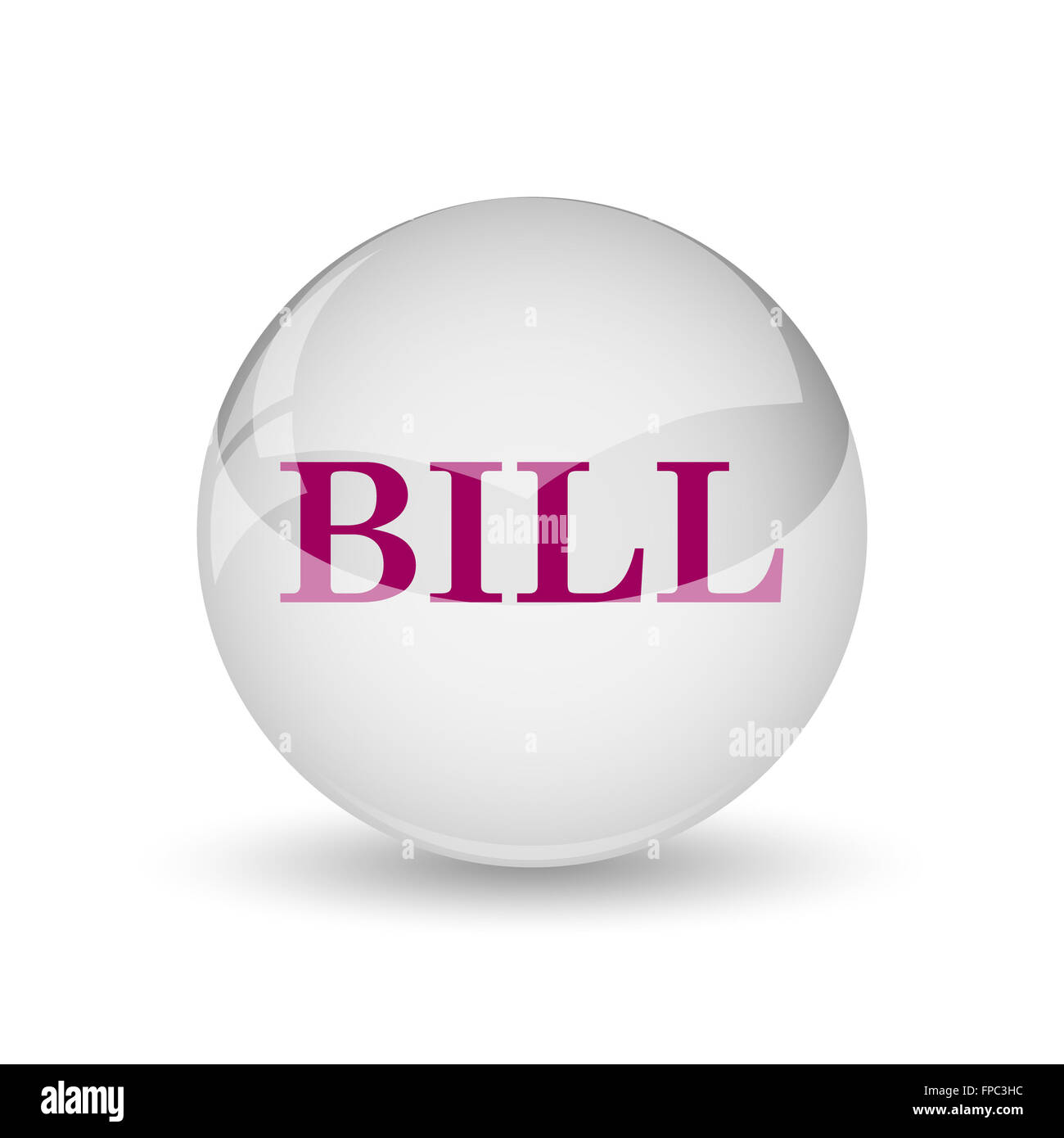Bill icon. Internet button on white background Stock Photo - Alamy