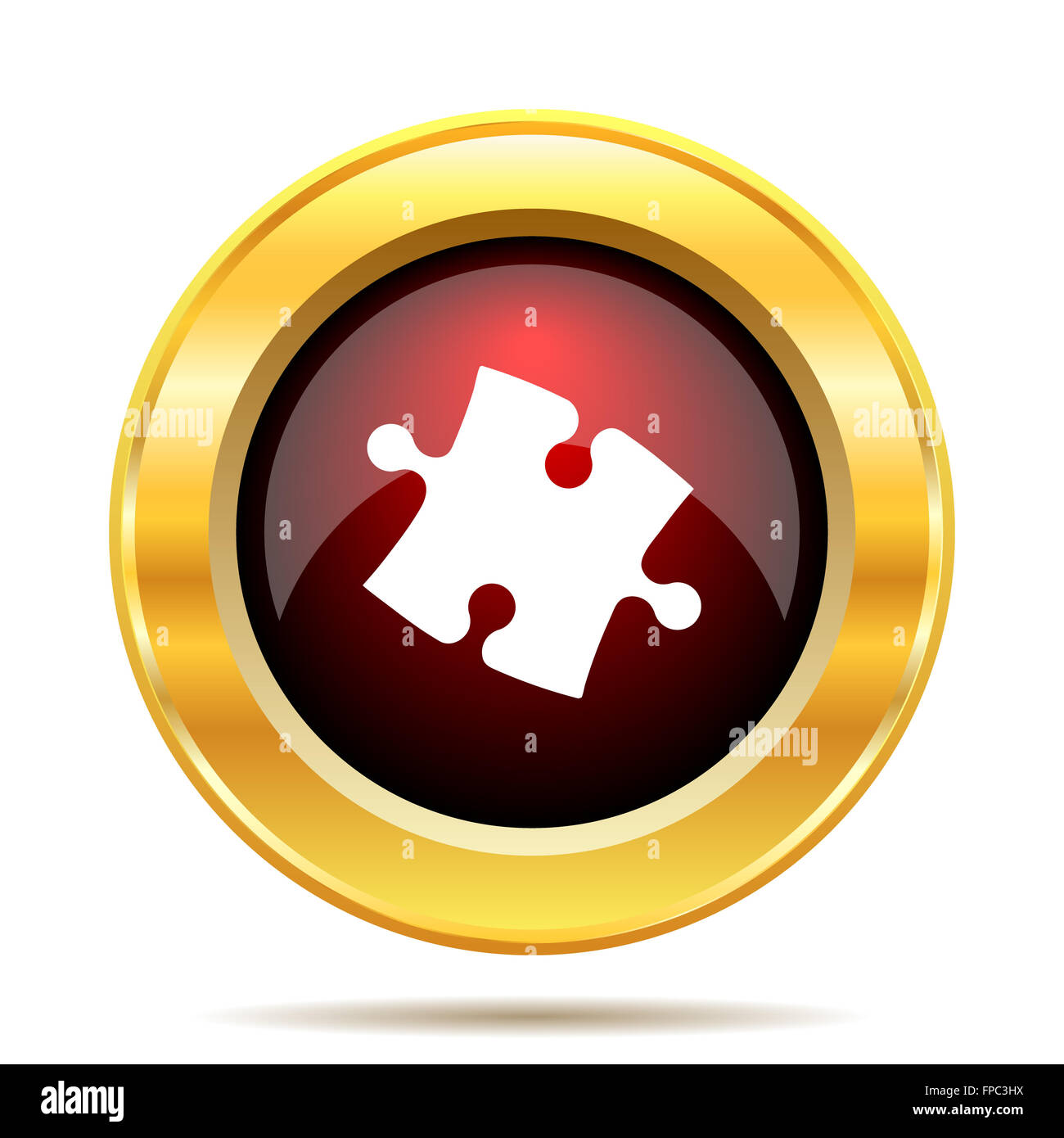 Puzzle piece icon. Internet button on white background Stock Photo - Alamy