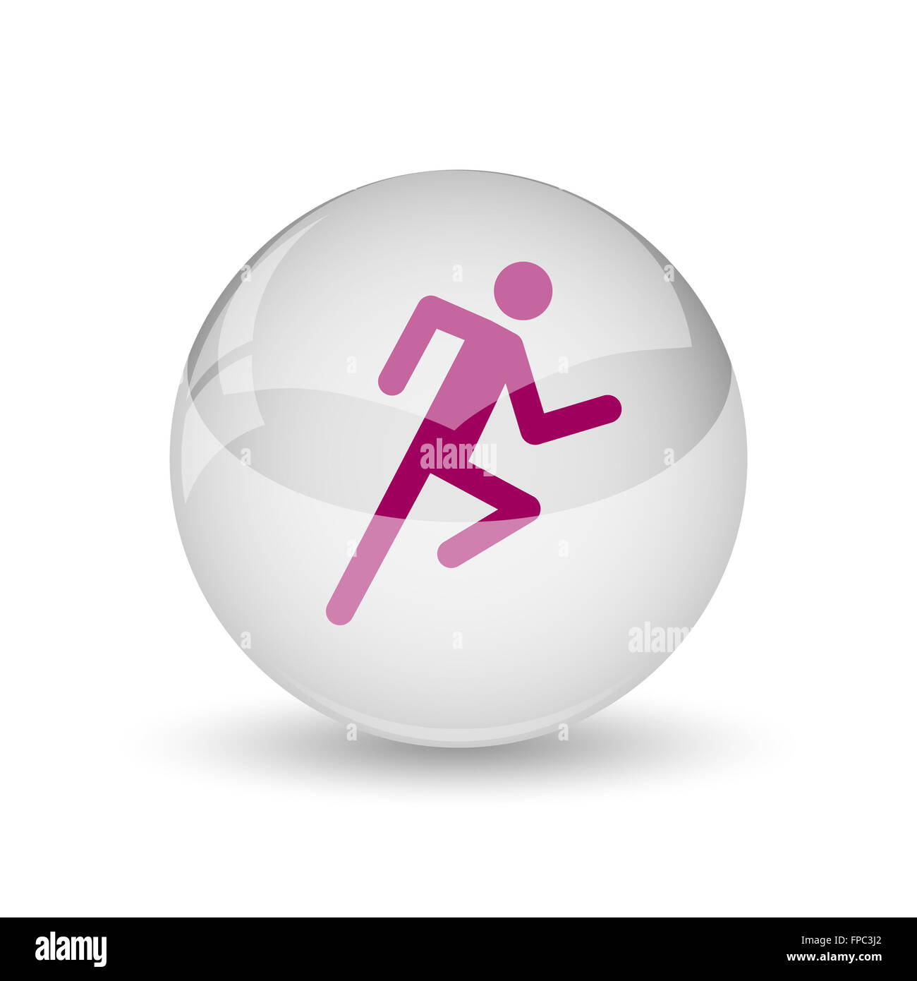 Running man icon. Internet button on white background Stock Photo - Alamy