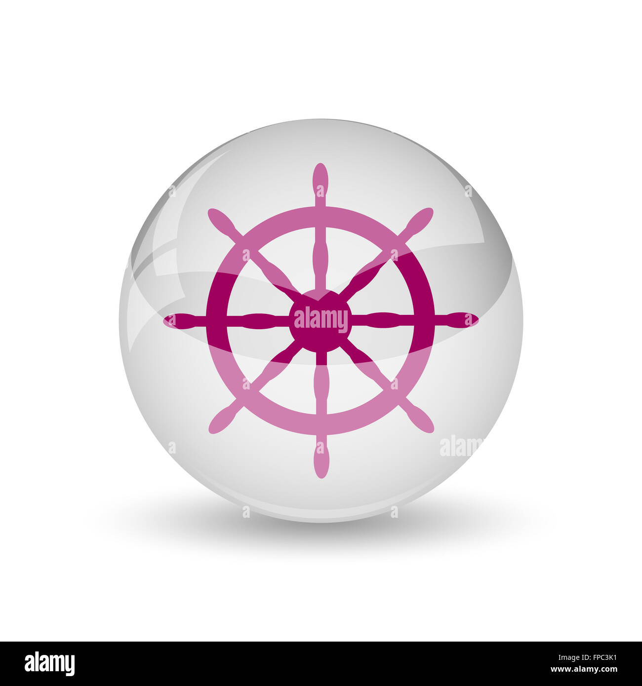 Nautical wheel icon. Internet button on white background Stock Photo ...