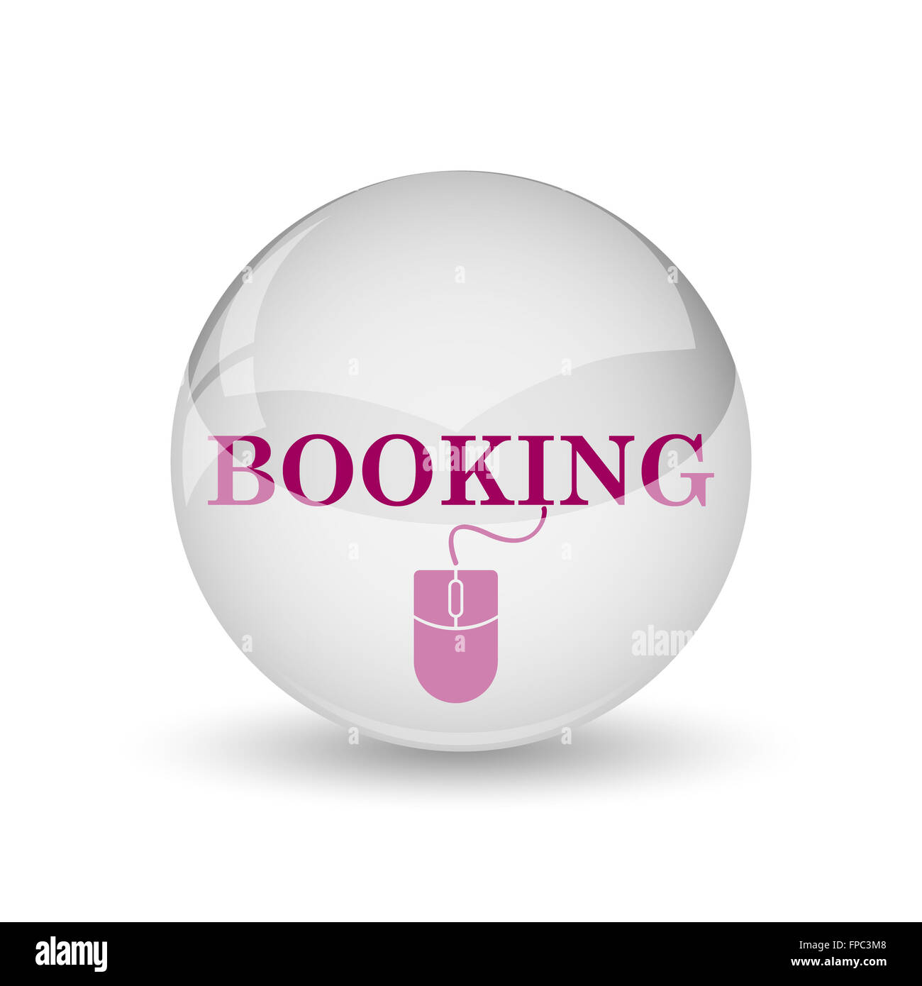 Booking icon. Internet button on white background Stock Photo - Alamy