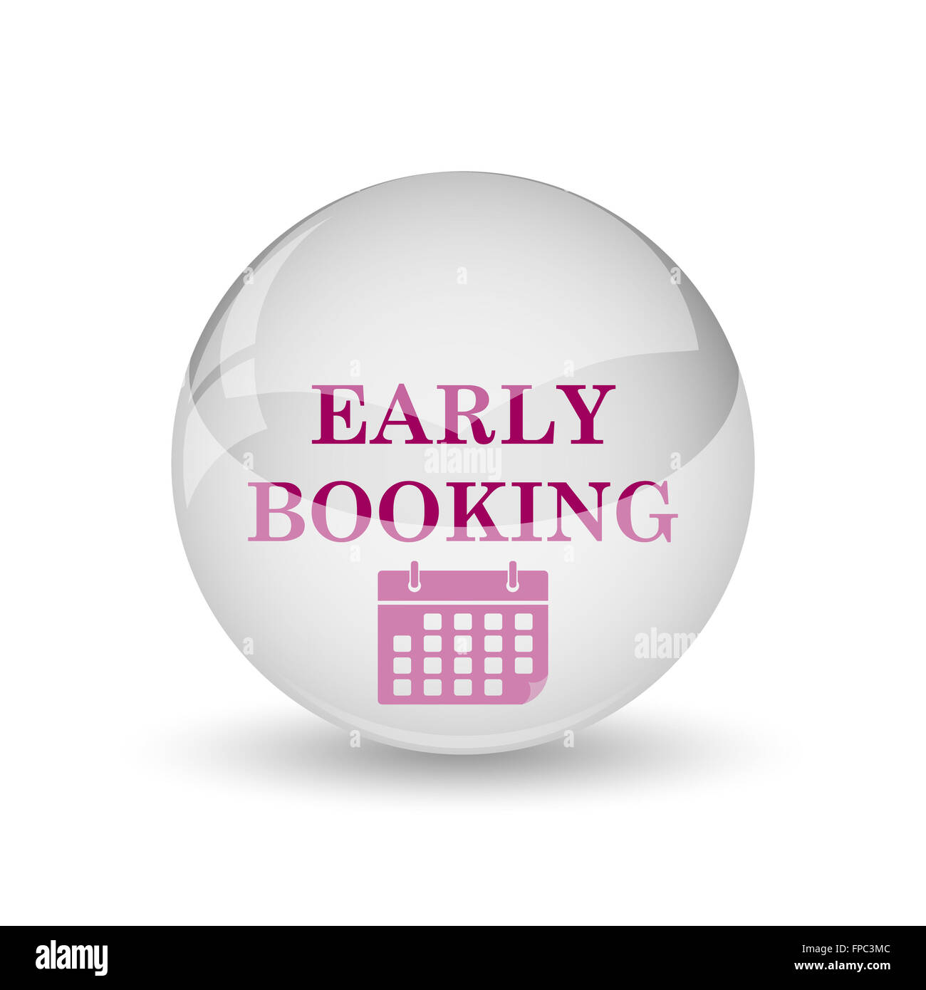 Early booking icon. Internet button on white background Stock Photo - Alamy