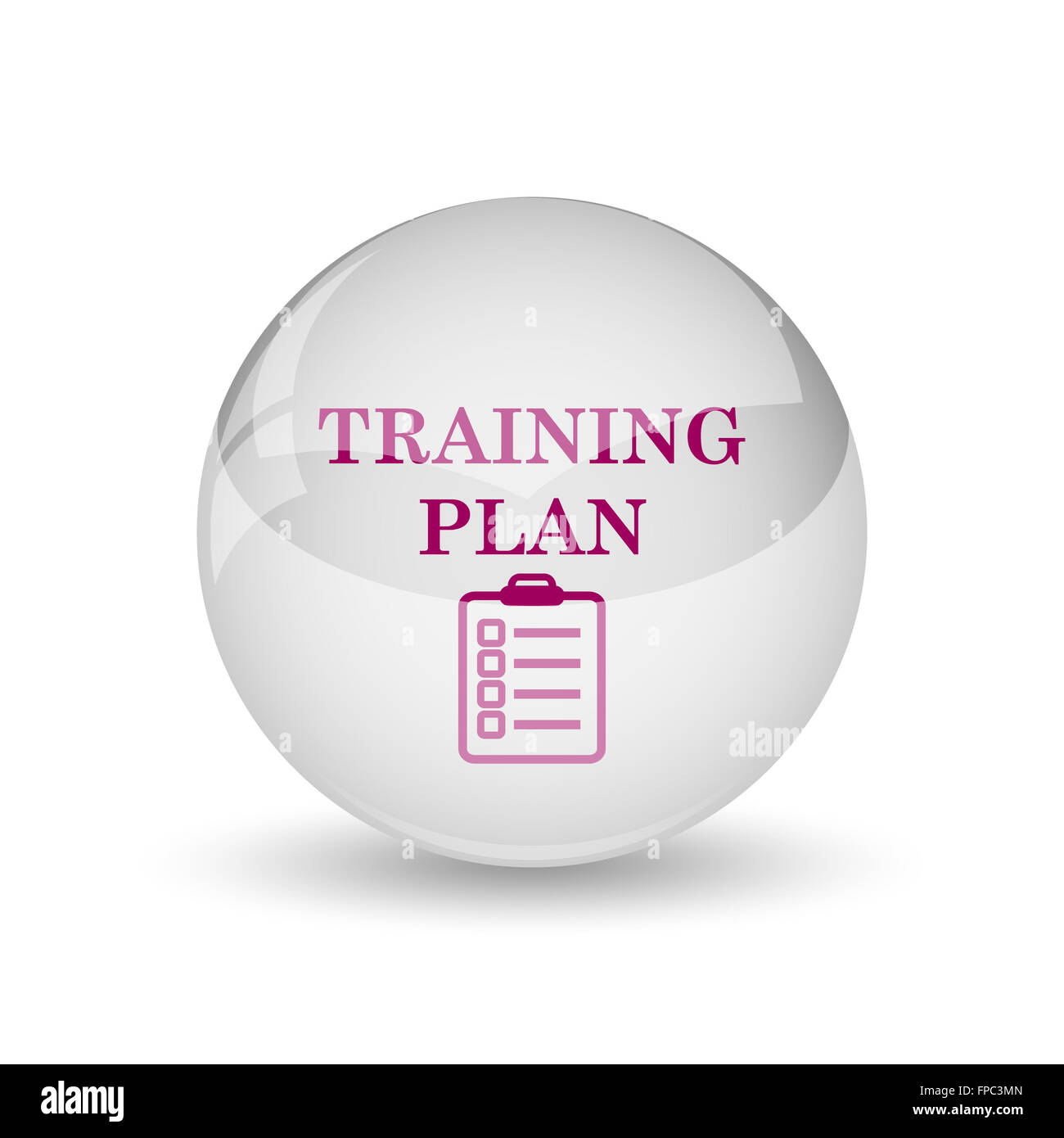 Training plan icon. Internet button on white background Stock Photo - Alamy