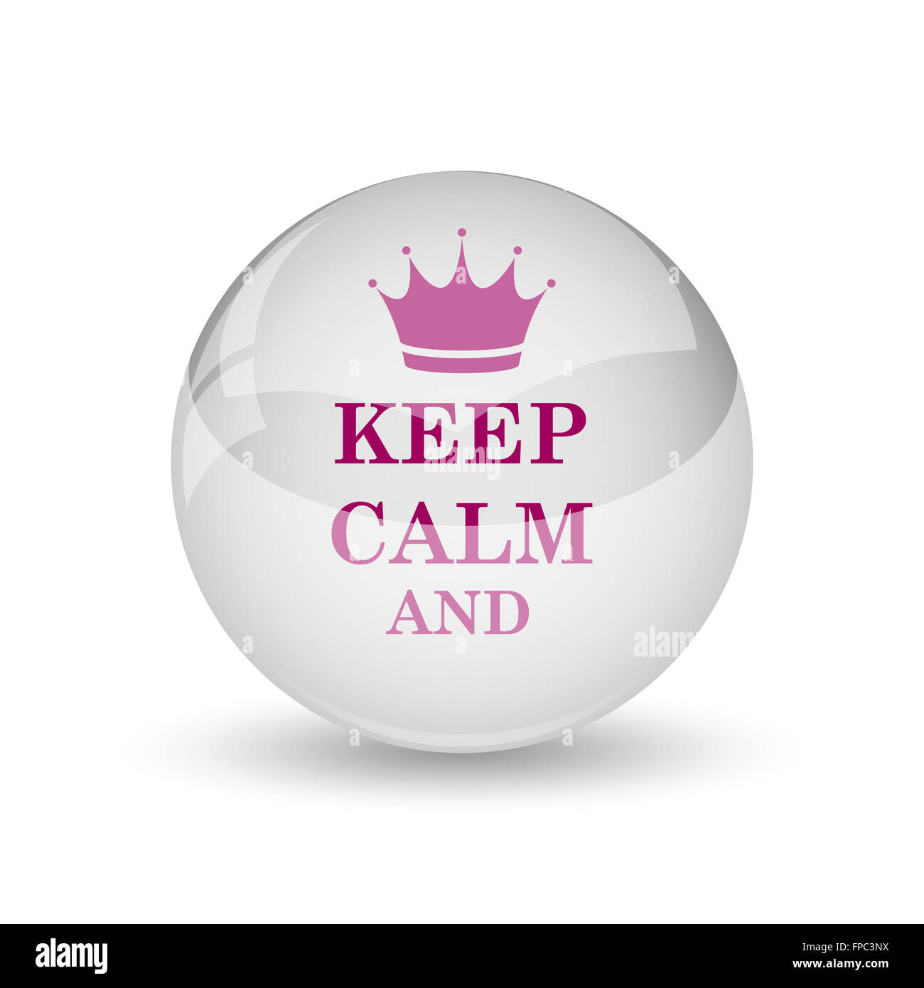 Keep calm icon. Internet button on white background Stock Photo - Alamy