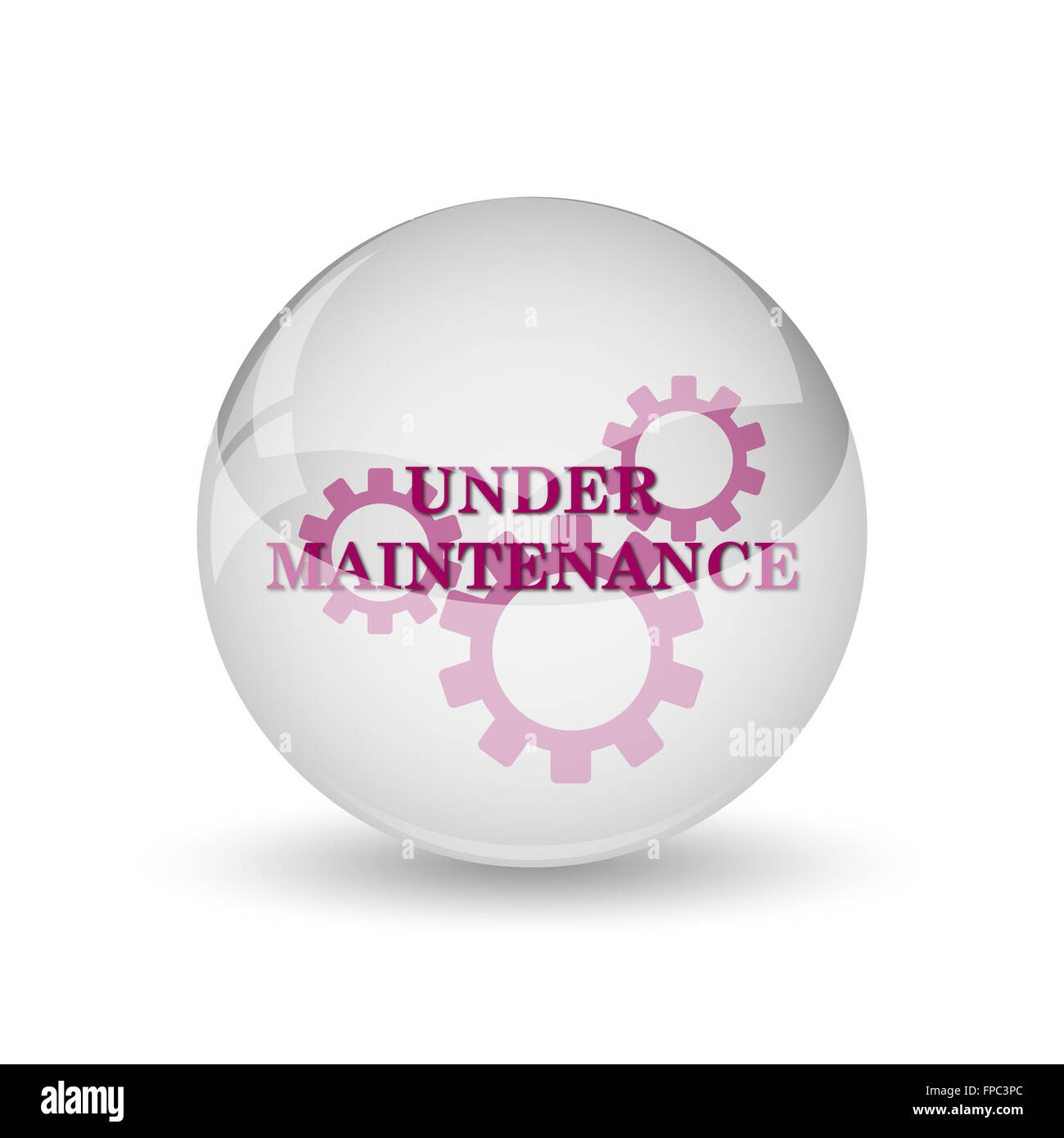 Under maintenance icon. Internet button on white background Stock Photo ...