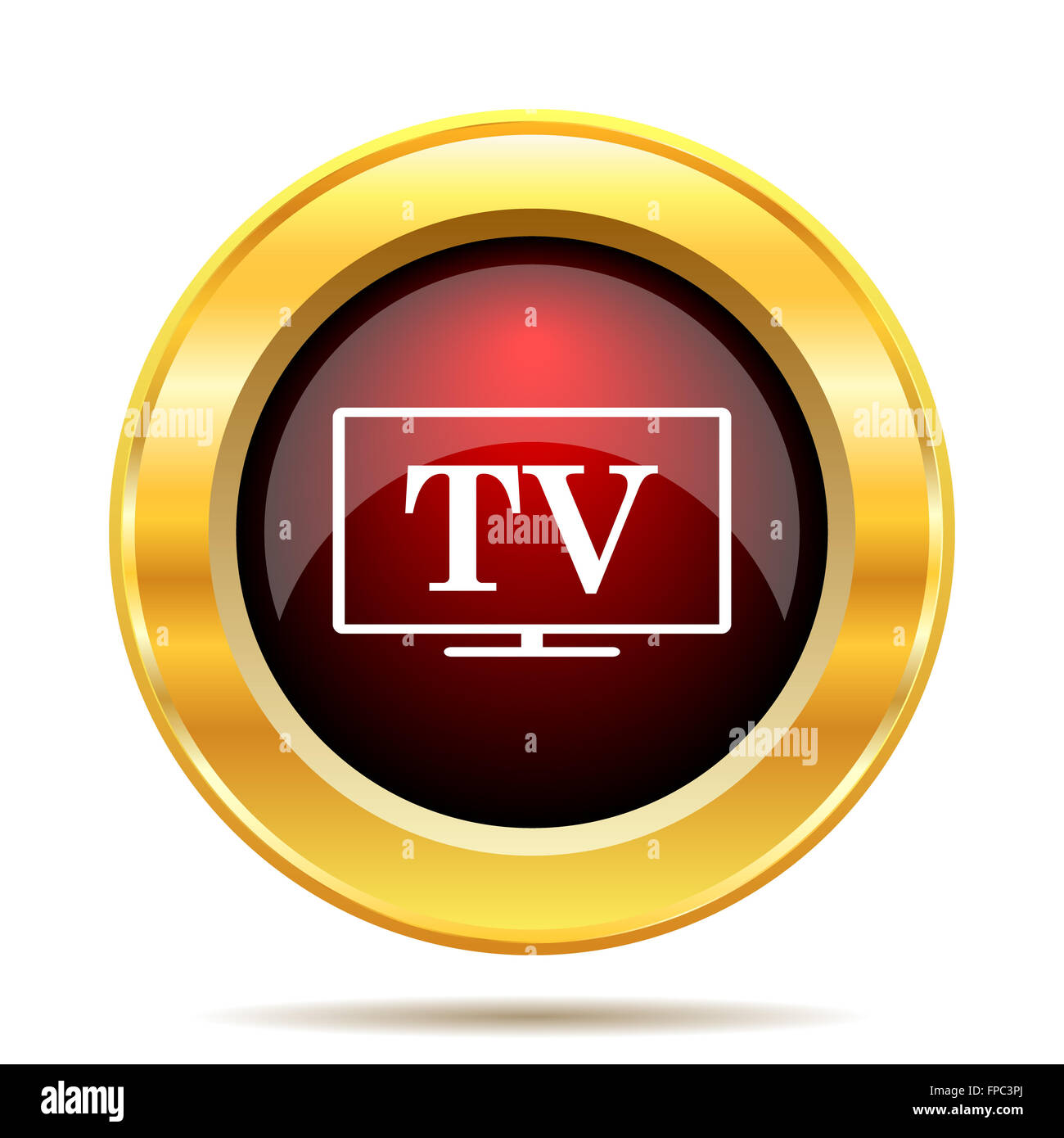 TV icon. Internet button on white background Stock Photo - Alamy