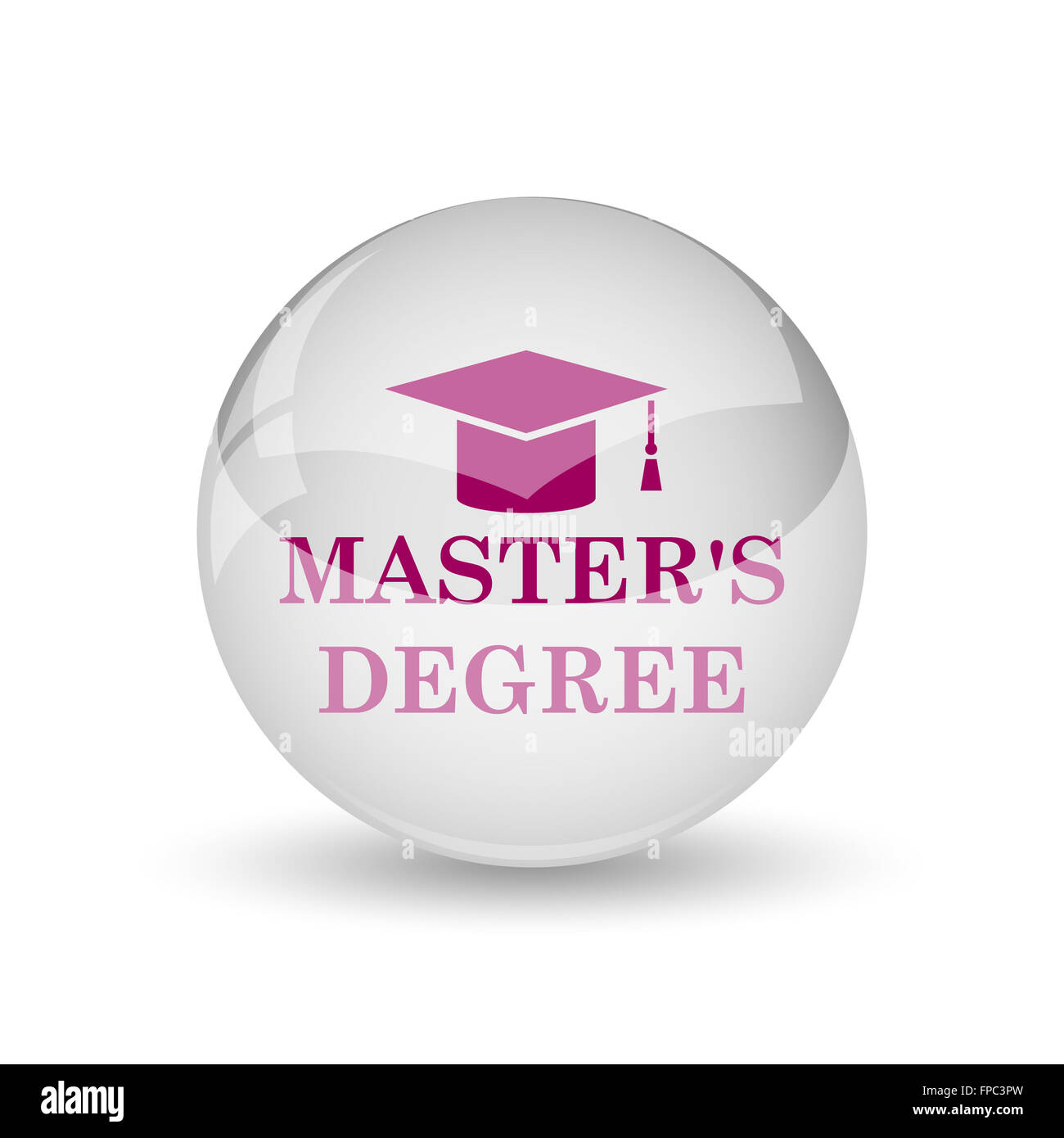 Master's degree icon. Internet button on white background Stock Photo ...