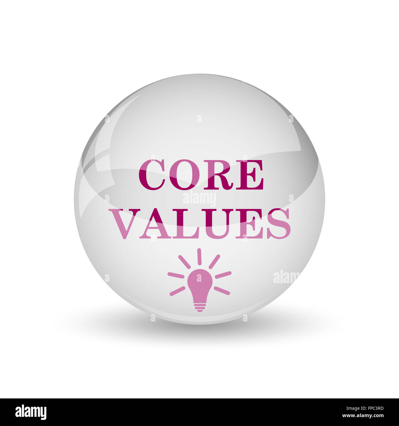 Core values icon. Internet button on white background Stock Photo - Alamy