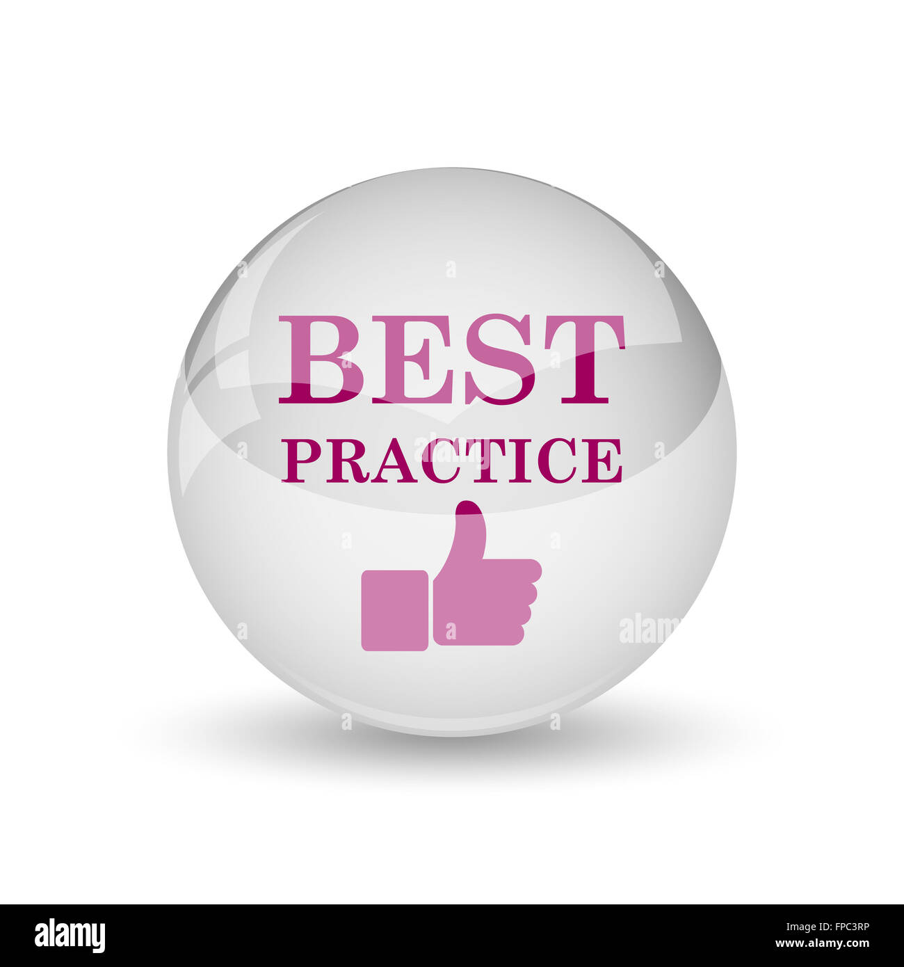 Best practice icon. Internet button on white background Stock Photo - Alamy