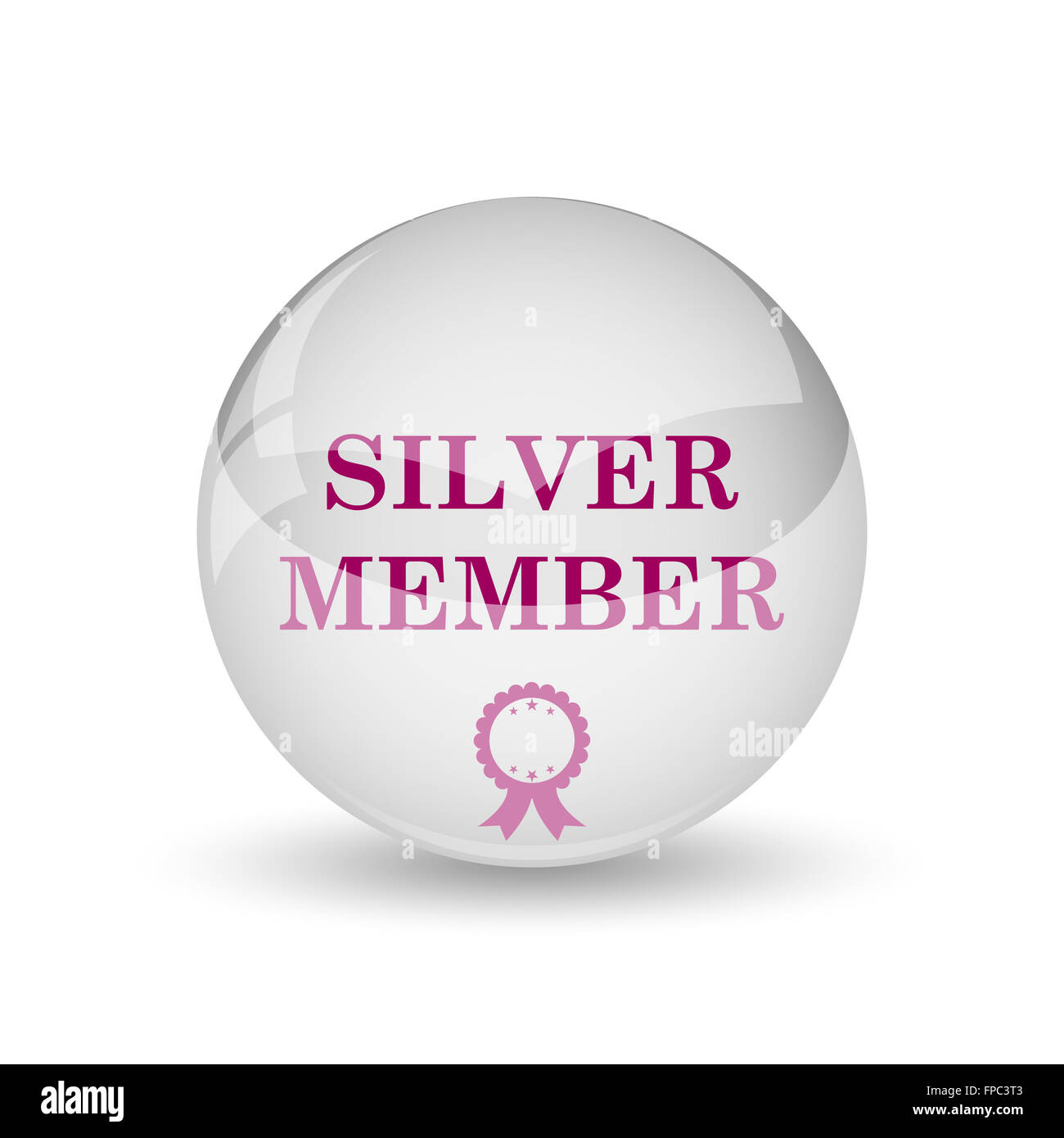 Silver member icon. Internet button on white background Stock Photo - Alamy