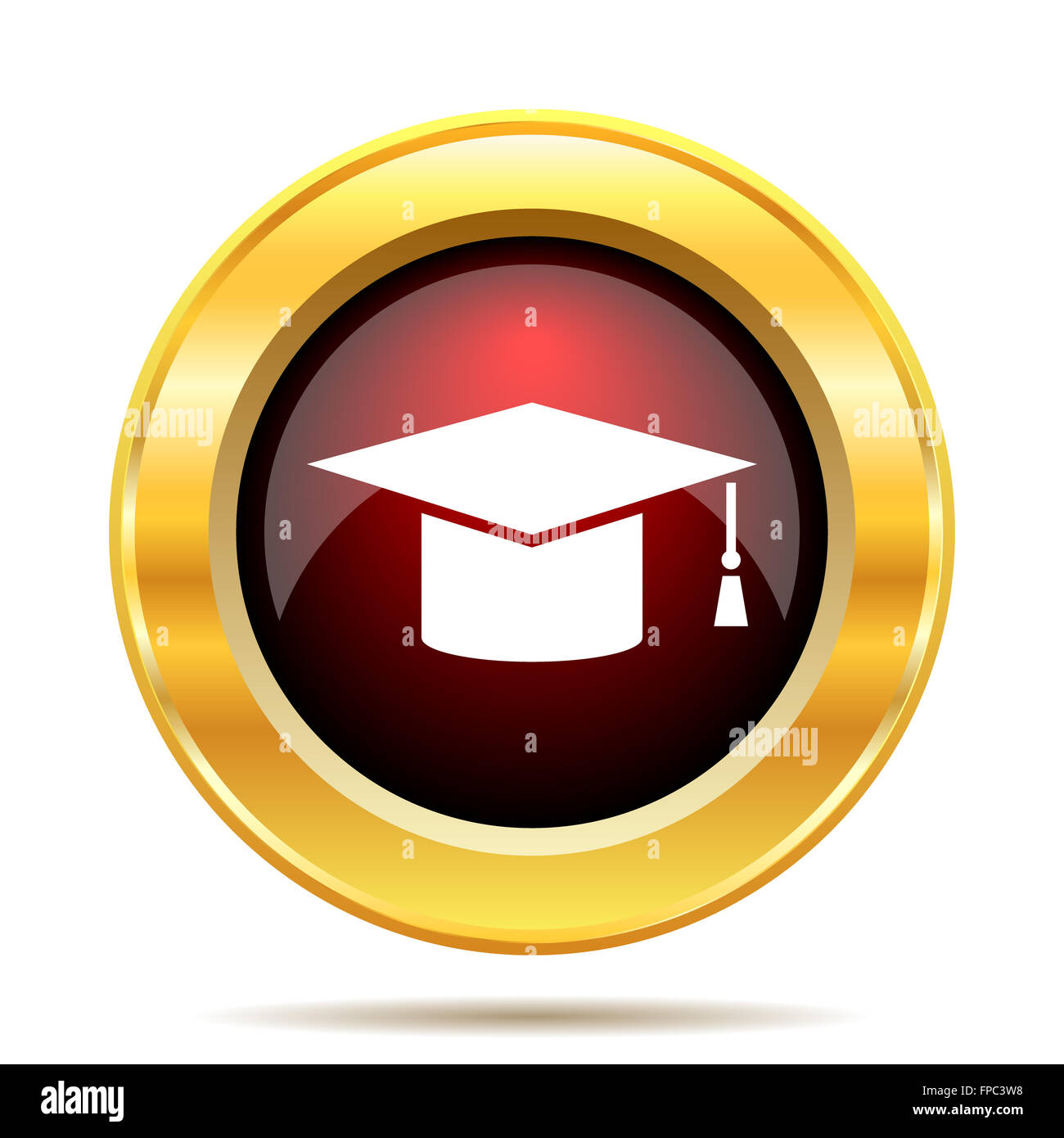 Golden graduation cap diploma 3d Cut Out Stock Images & Pictures - Alamy