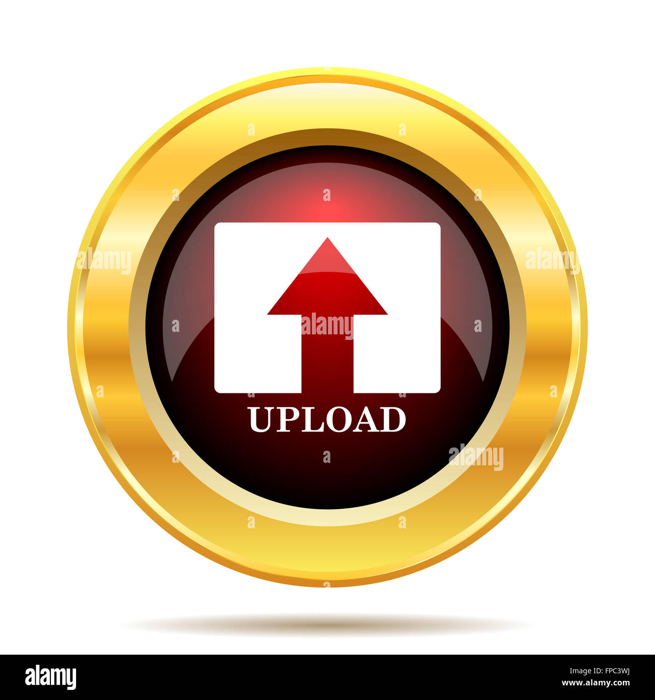 Upload icon. Internet button on white background Stock Photo - Alamy