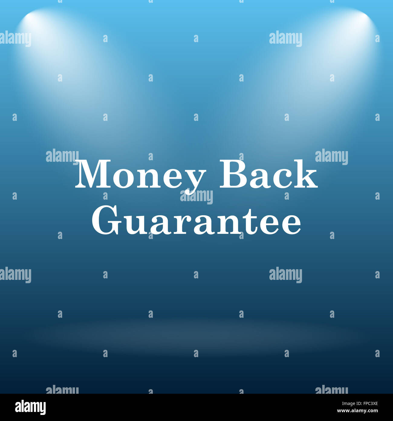 Money back guarantee icon. Internet button on blue background Stock ...