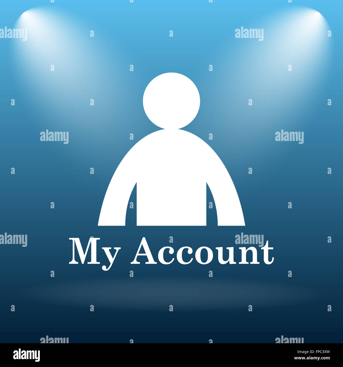 My account icon. Internet button on blue background Stock Photo - Alamy