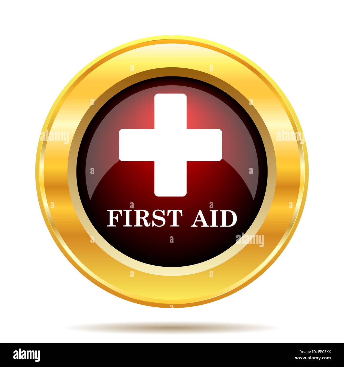 First aid icon. Internet button on white background Stock Photo - Alamy