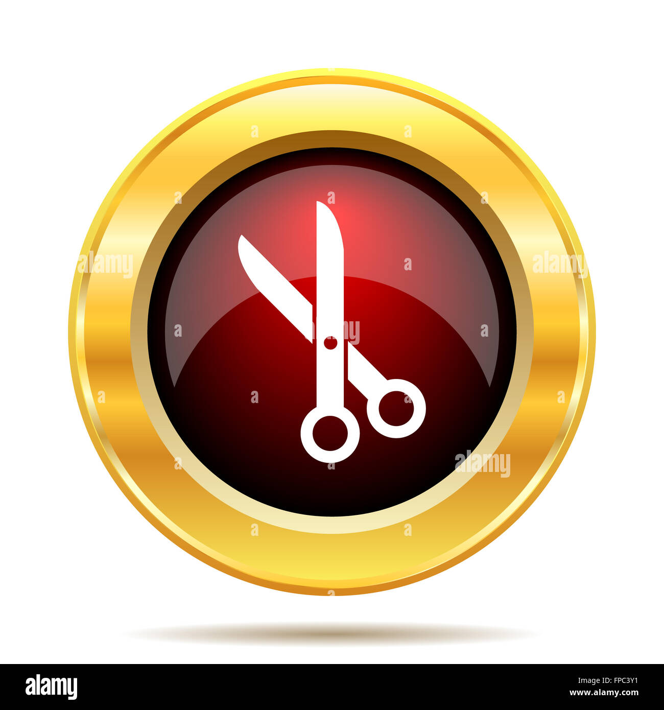 Cut icon. Internet button on white background Stock Photo - Alamy