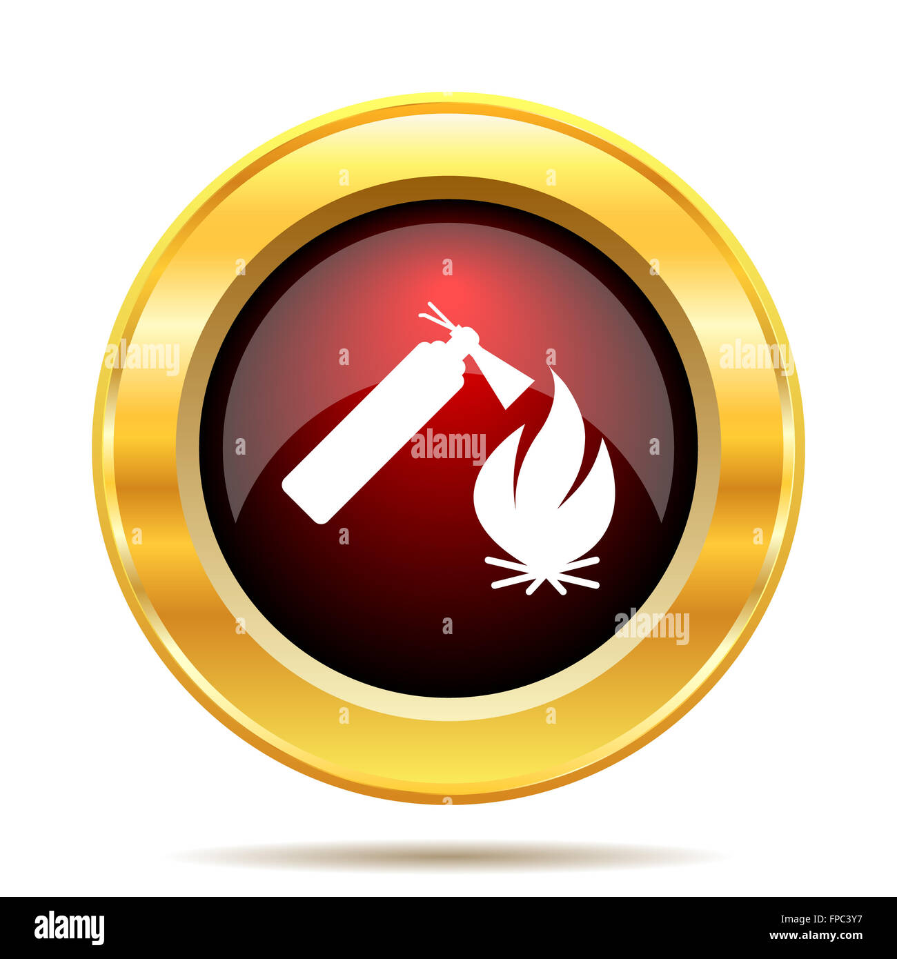 Fire icon. Internet button on white background Stock Photo - Alamy