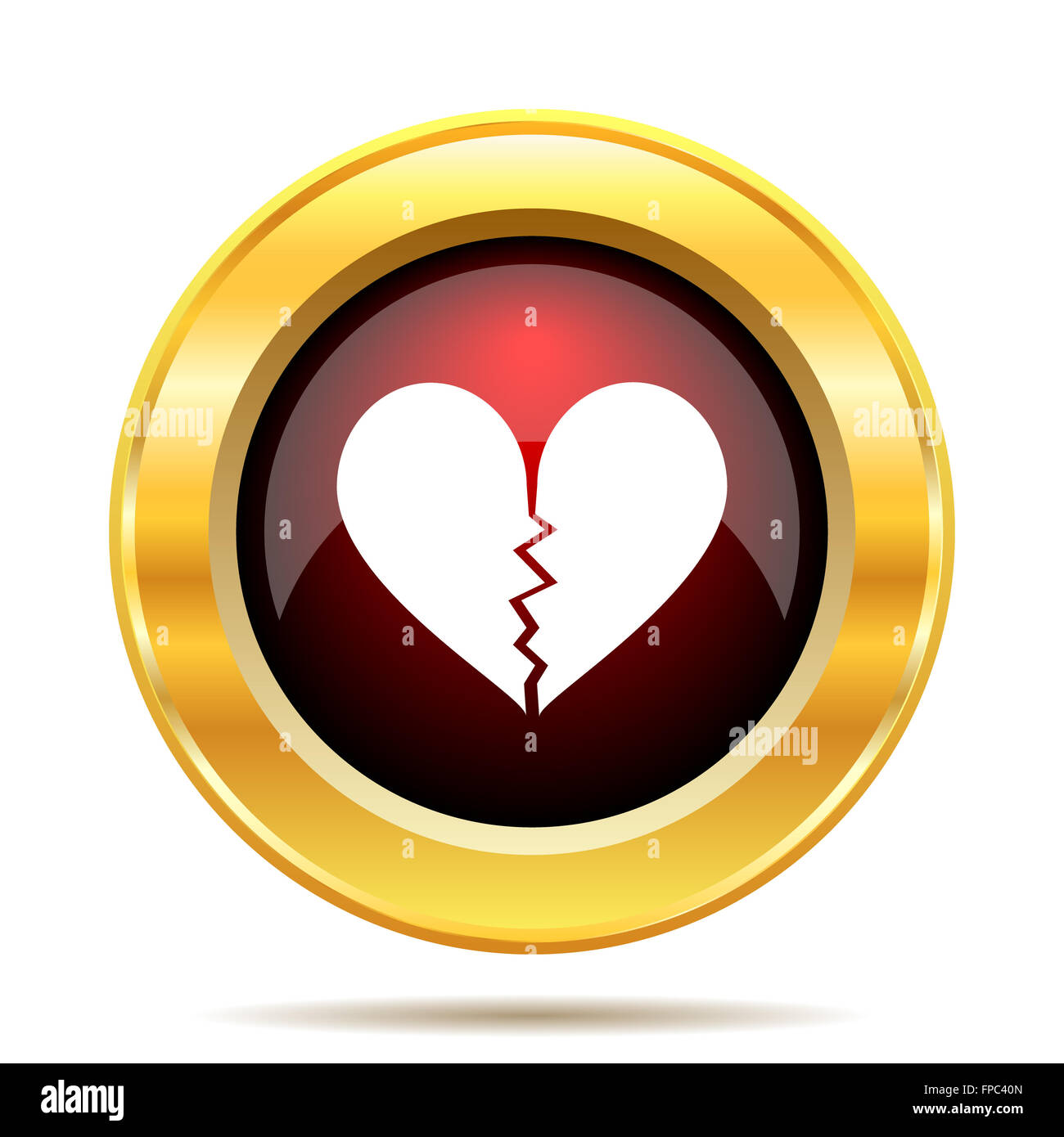 Broken heart icon. Internet button on white background Stock Photo - Alamy
