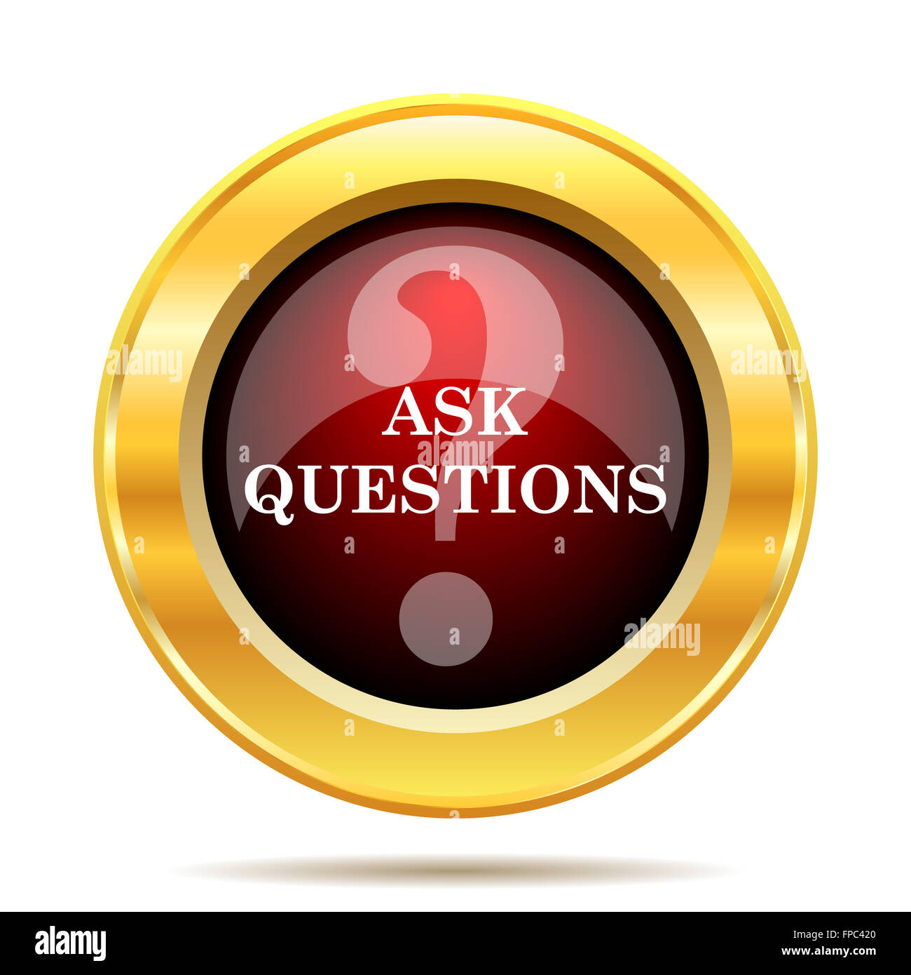 Ask questions icon. Internet button on white background Stock Photo - Alamy