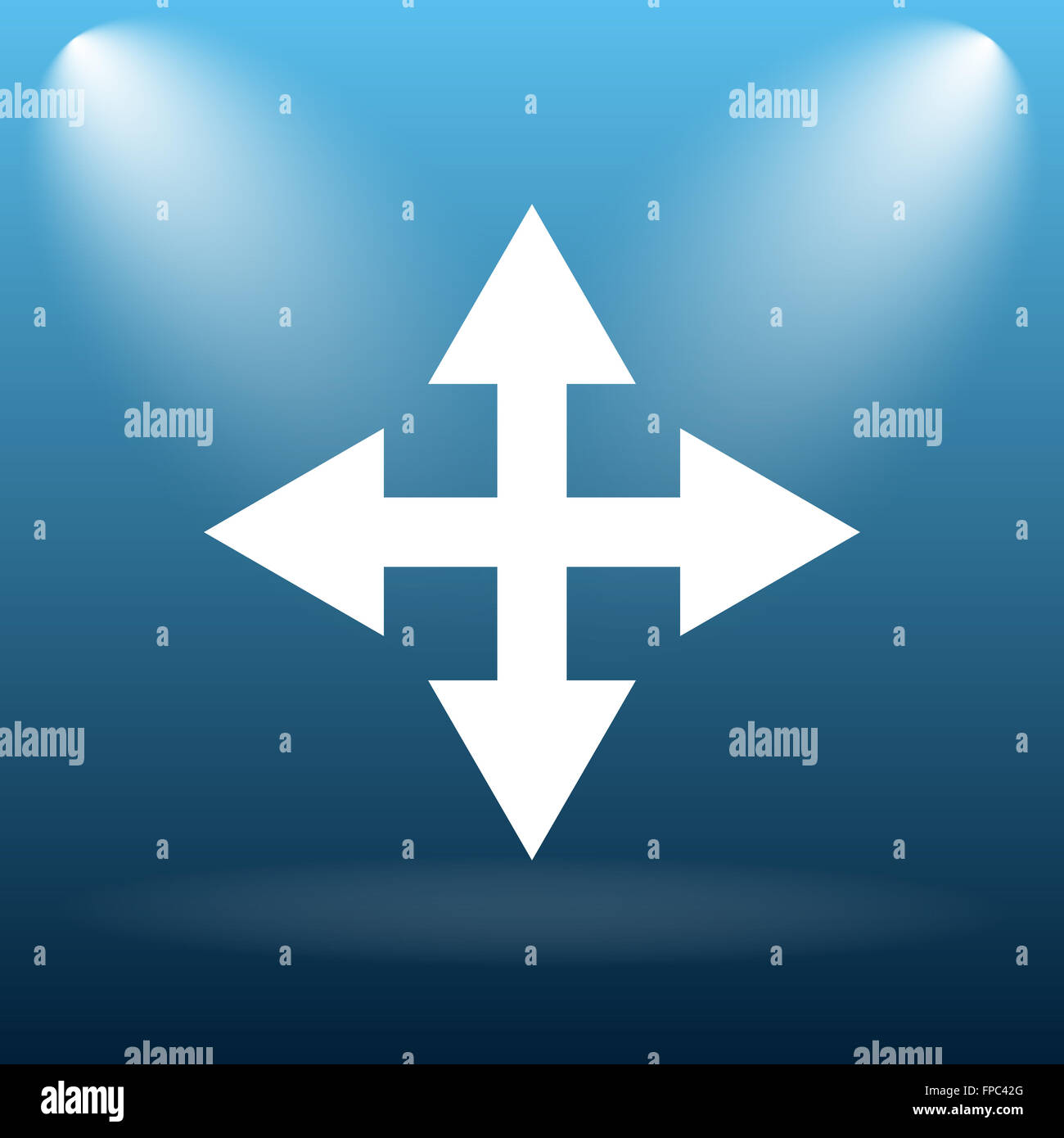 Full screen icon. Internet button on blue background Stock Photo - Alamy