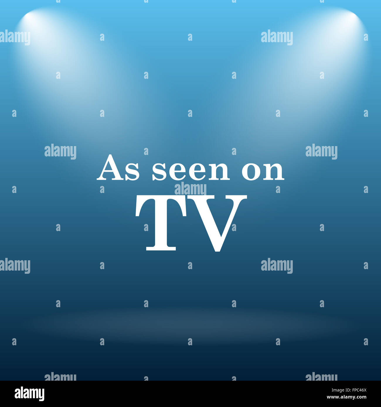 As seen on TV icon. Internet button on blue background Stock Photo - Alamy