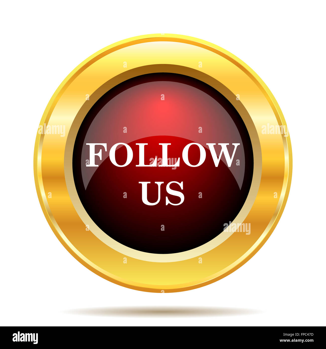 Follow us icon. Internet button on white background Stock Photo - Alamy