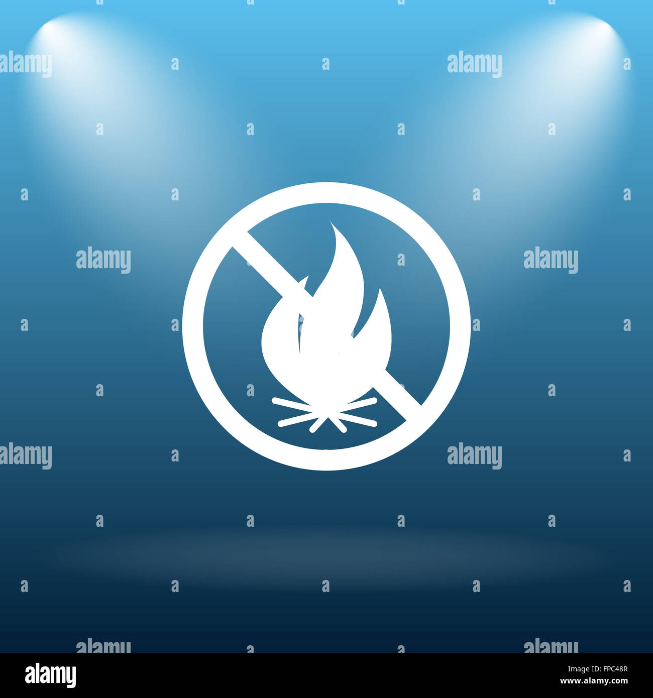 Blue no fire icon isolated hi-res stock photography and images - Alamy