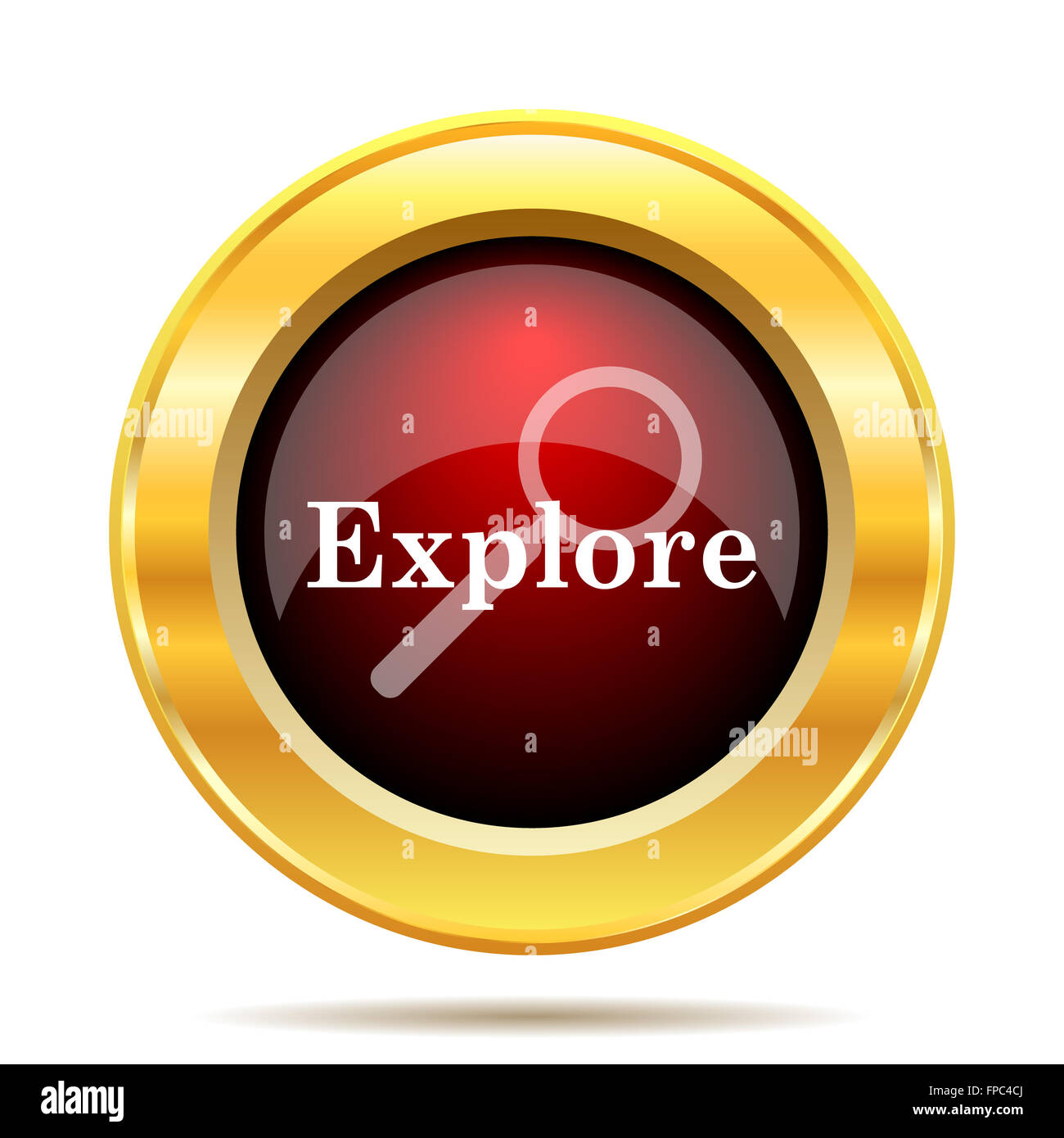 Explore icon. Internet button on white background Stock Photo - Alamy