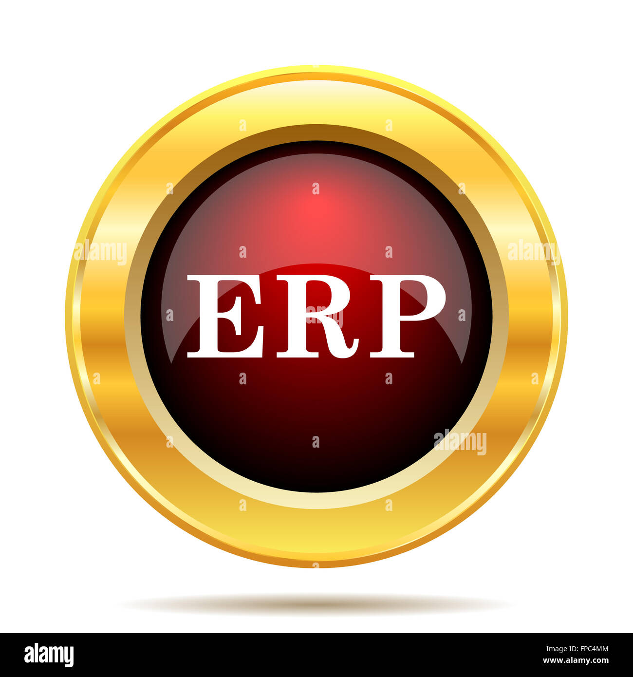 ERP icon. Internet button on white background Stock Photo - Alamy