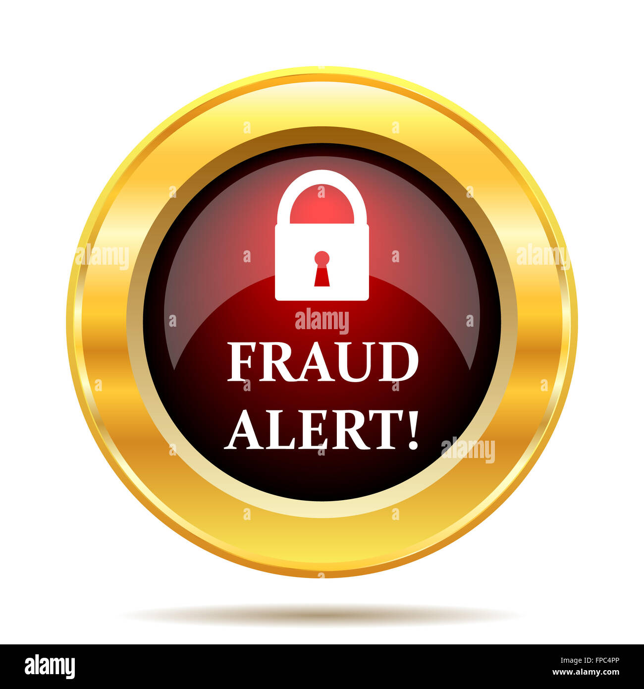 Fraud alert icon. Internet button on white background Stock Photo - Alamy