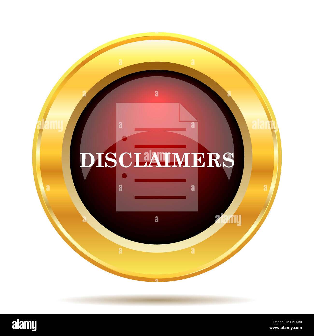 Disclaimers icon. Internet button on white background Stock Photo - Alamy