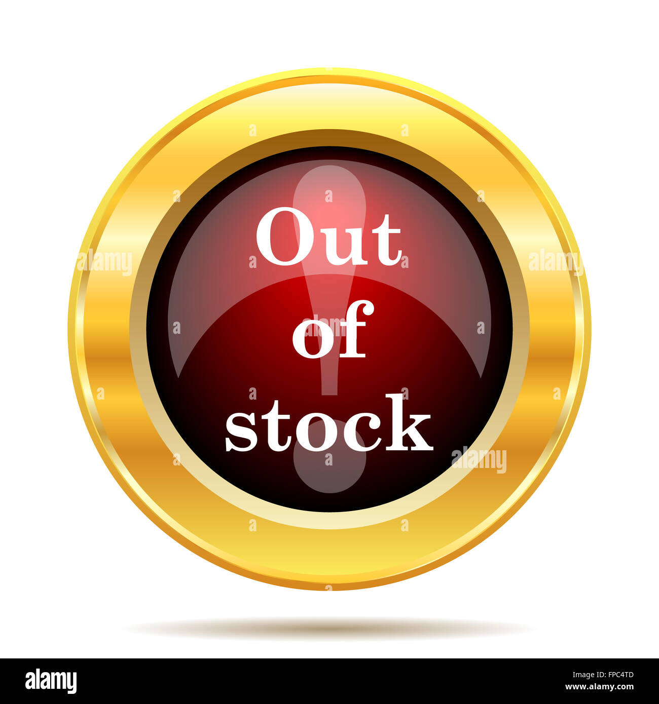 Out of stock icon. Internet button on white background Stock Photo - Alamy