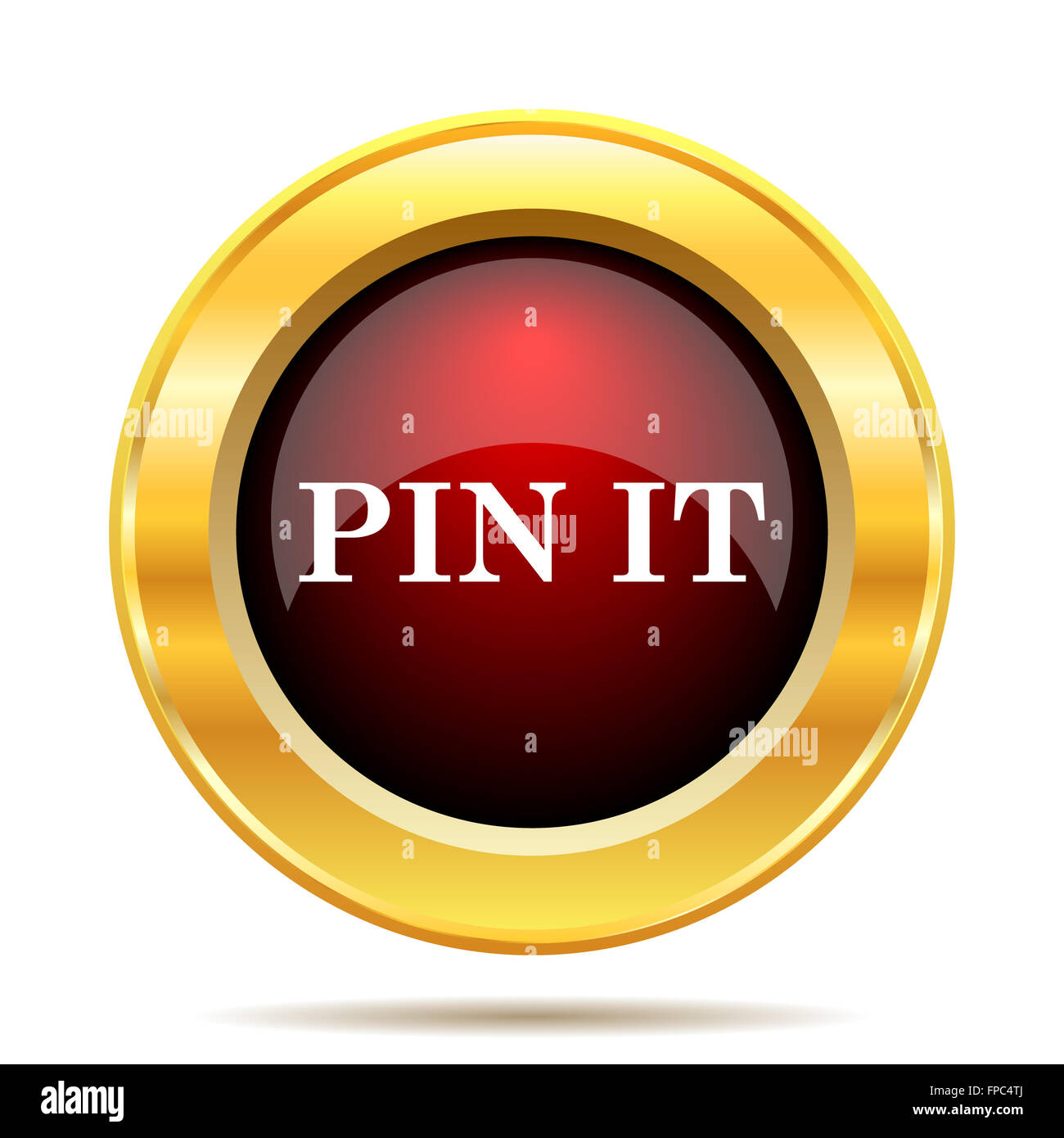 Pin it icon. Internet button on white background Stock Photo - Alamy