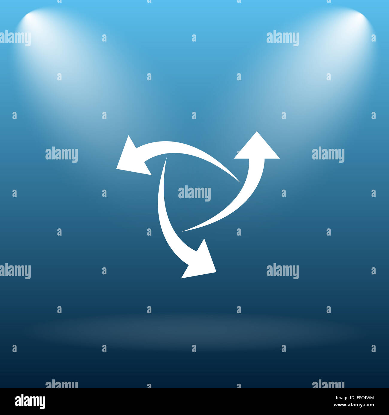 Change icon. Internet button on blue background Stock Photo - Alamy