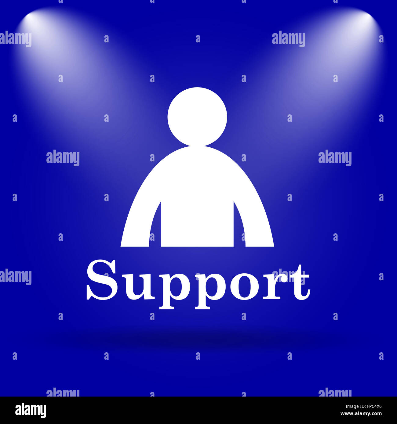 Support icon. Flat icon on blue background Stock Photo - Alamy