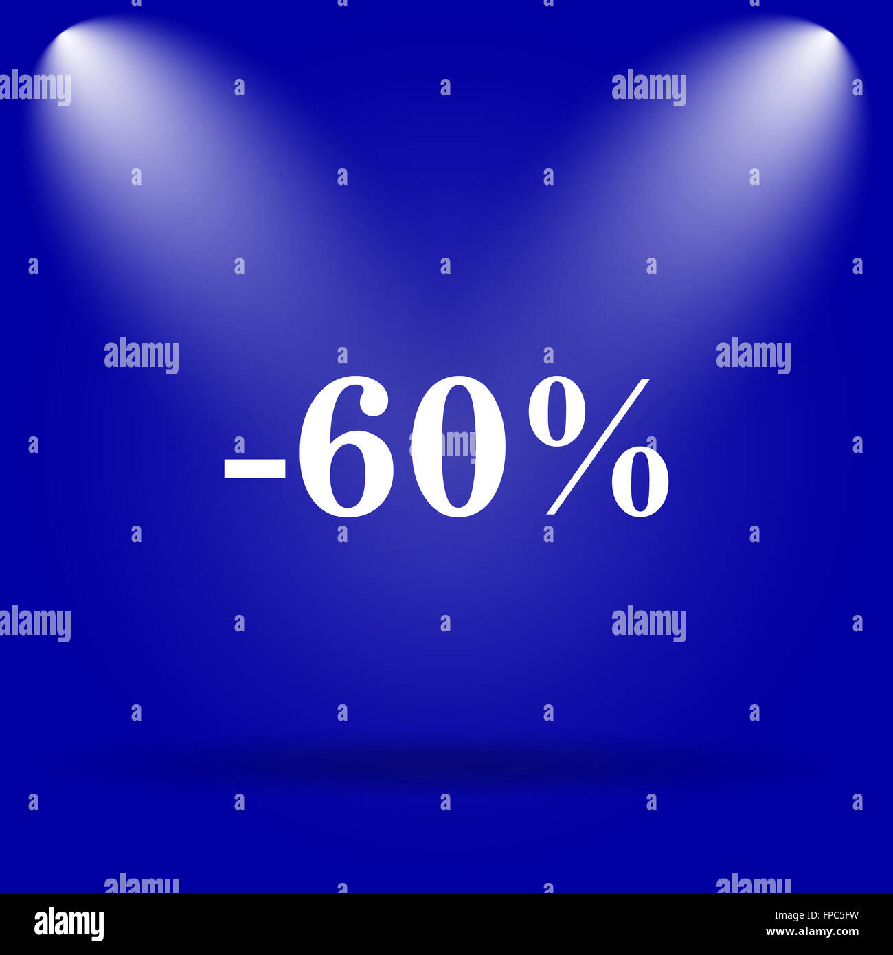 60 percent discount icon. Flat icon on blue background Stock Photo - Alamy