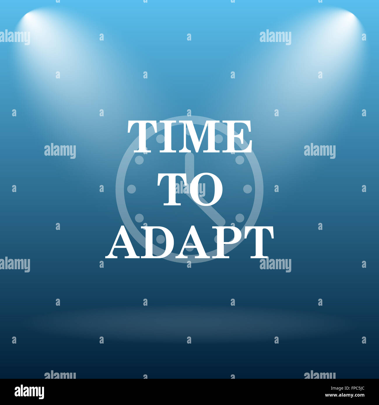 Time to adapt icon. Internet button on blue background Stock Photo - Alamy