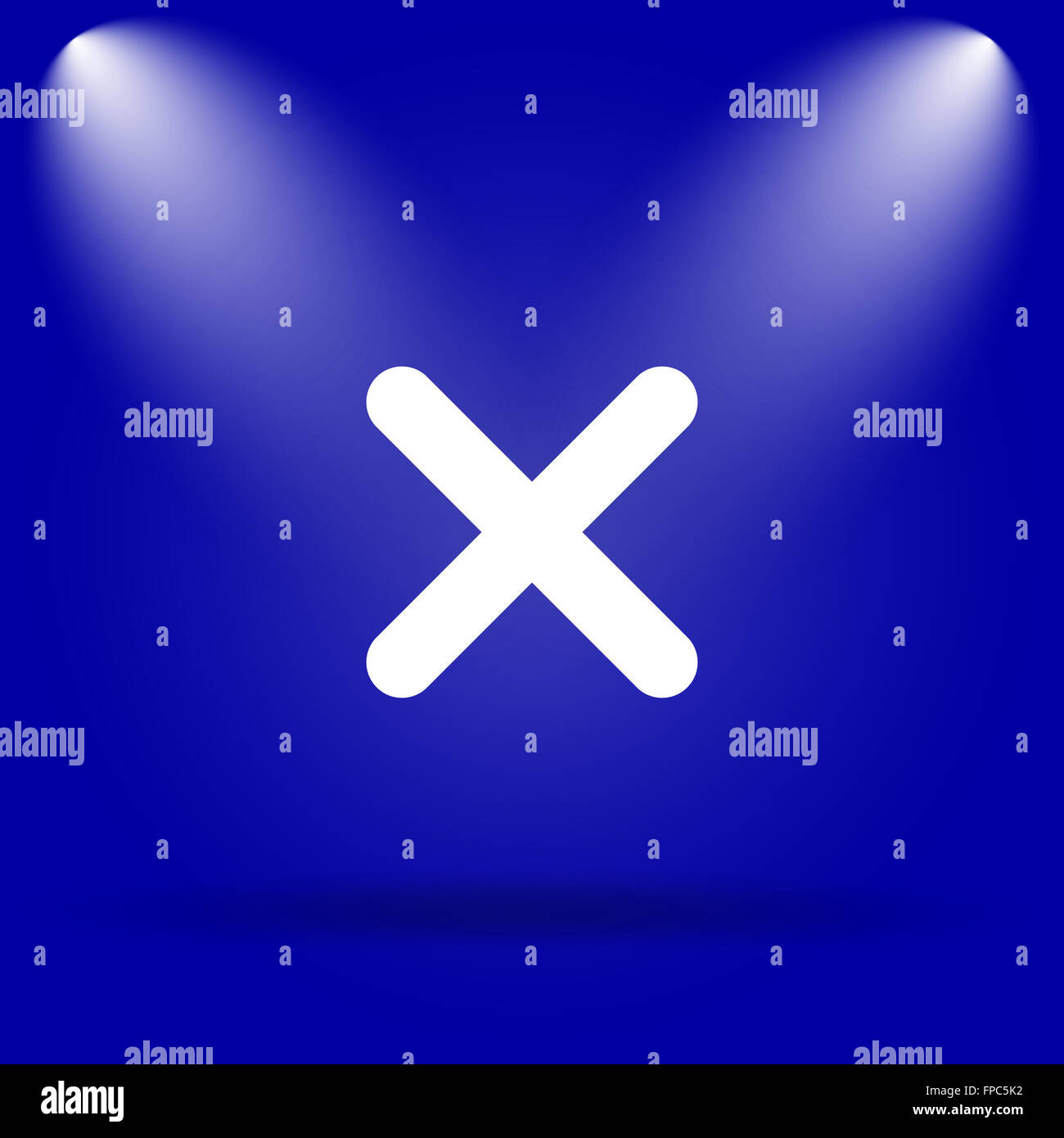 X close icon. Flat icon on blue background Stock Photo - Alamy