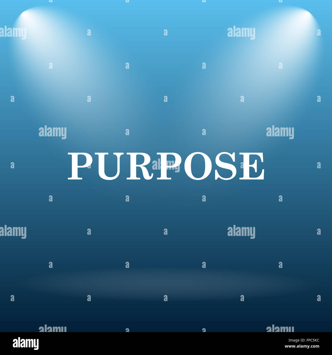Purpose icon. Internet button on blue background Stock Photo - Alamy