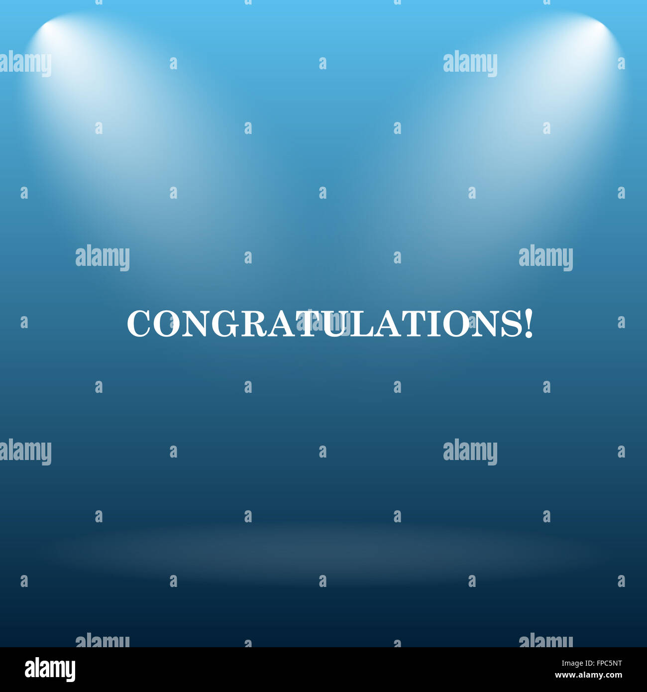 Congratulations icon. Internet button on blue background Stock Photo ...