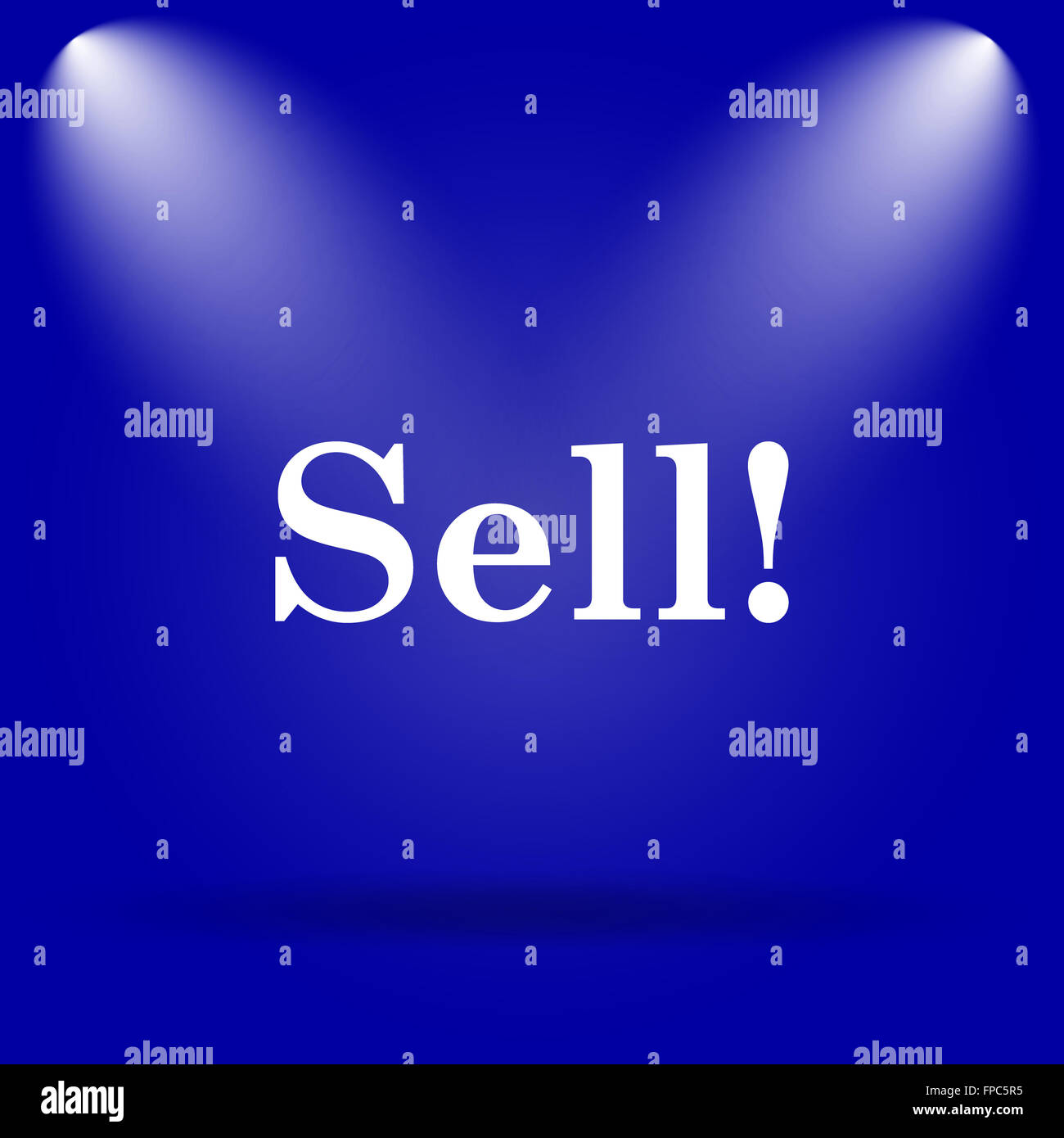 Sell icon. Flat icon on blue background Stock Photo - Alamy