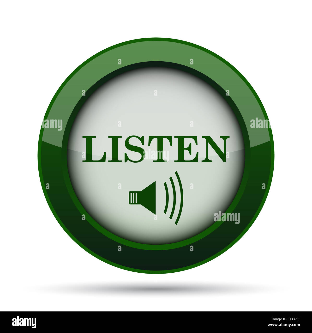 Listen icon. Internet button on white background Stock Photo - Alamy