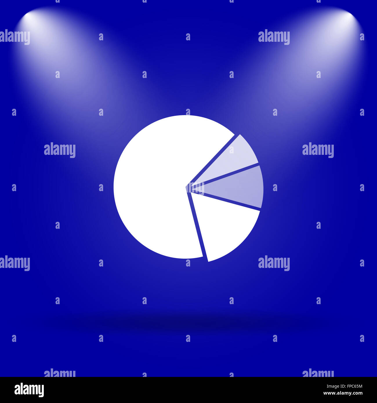 Chart pie icon. Flat icon on blue background Stock Photo - Alamy