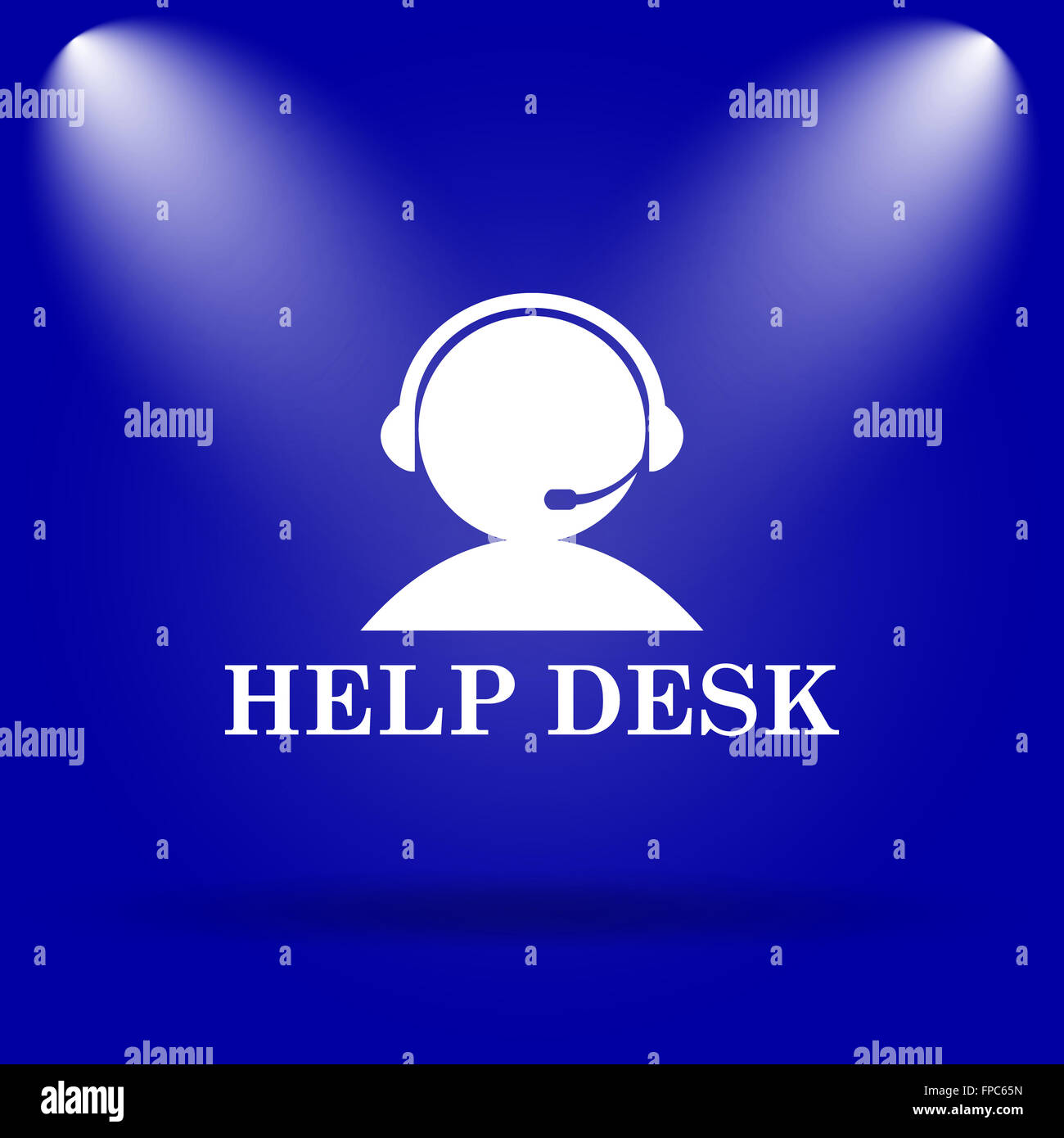 Helpdesk icon. Flat icon on blue background Stock Photo - Alamy