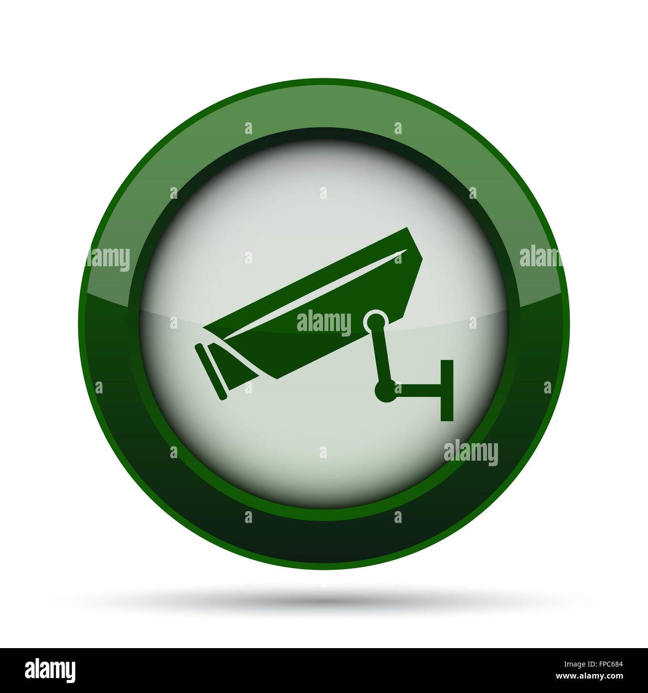 Surveillance camera icon. Internet button on white background Stock ...