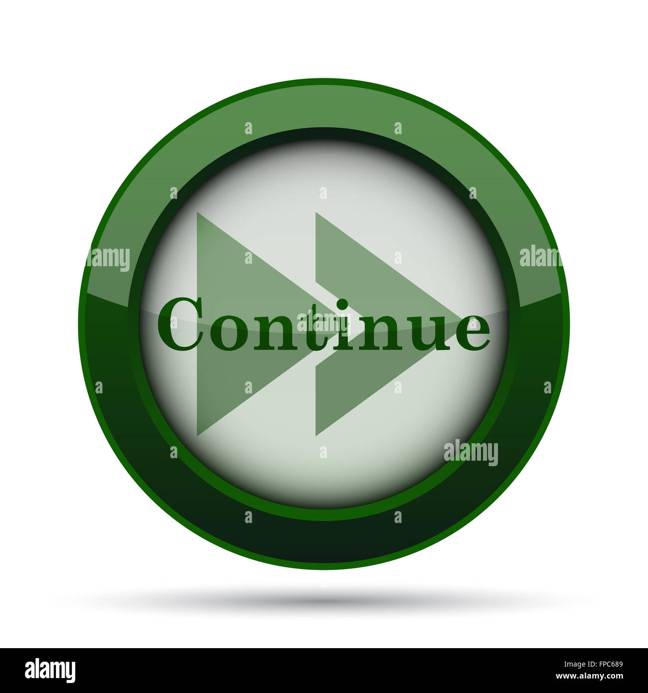 Continue icon. Internet button on white background Stock Photo - Alamy