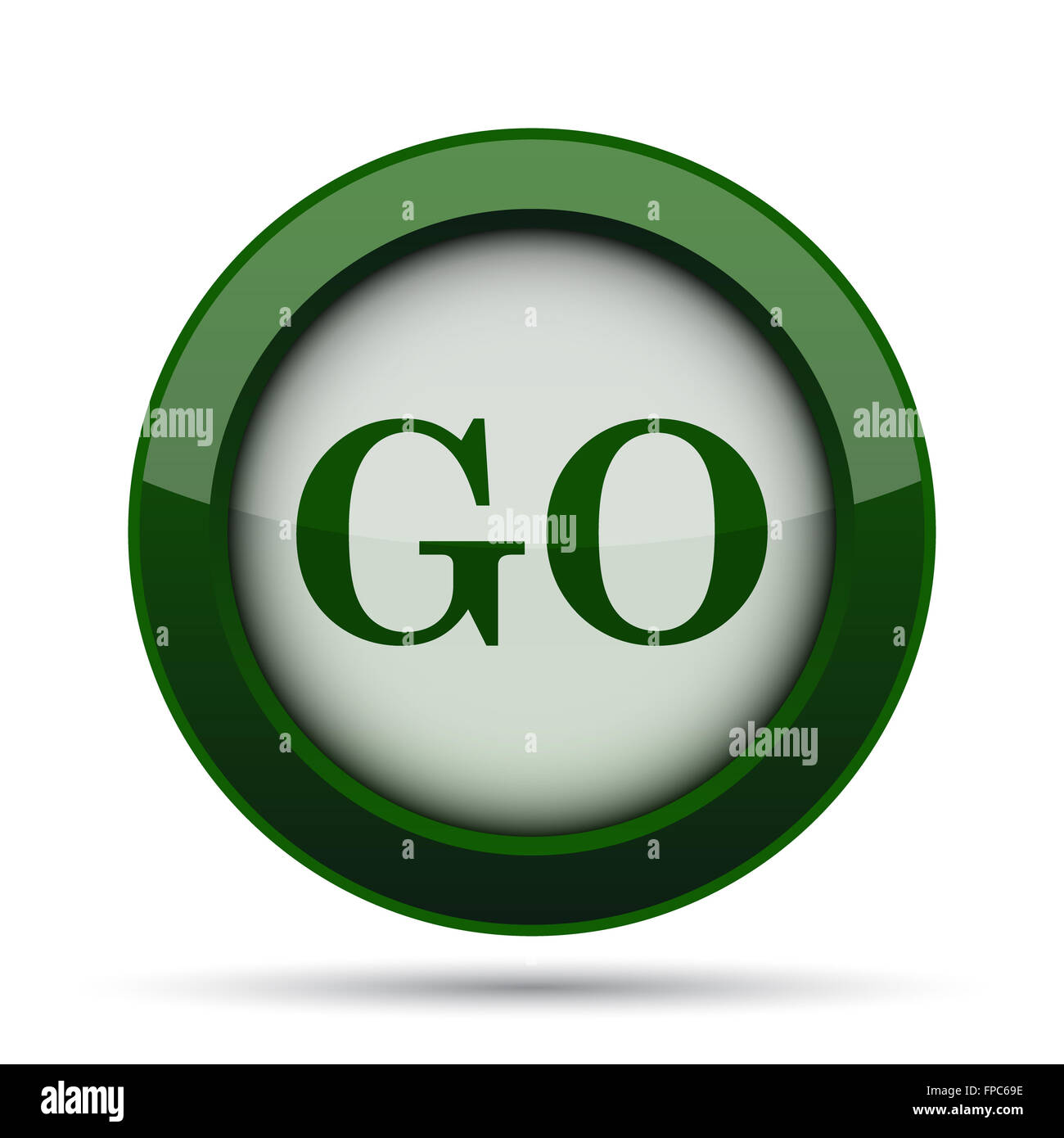 GO icon. Internet button on white background Stock Photo - Alamy