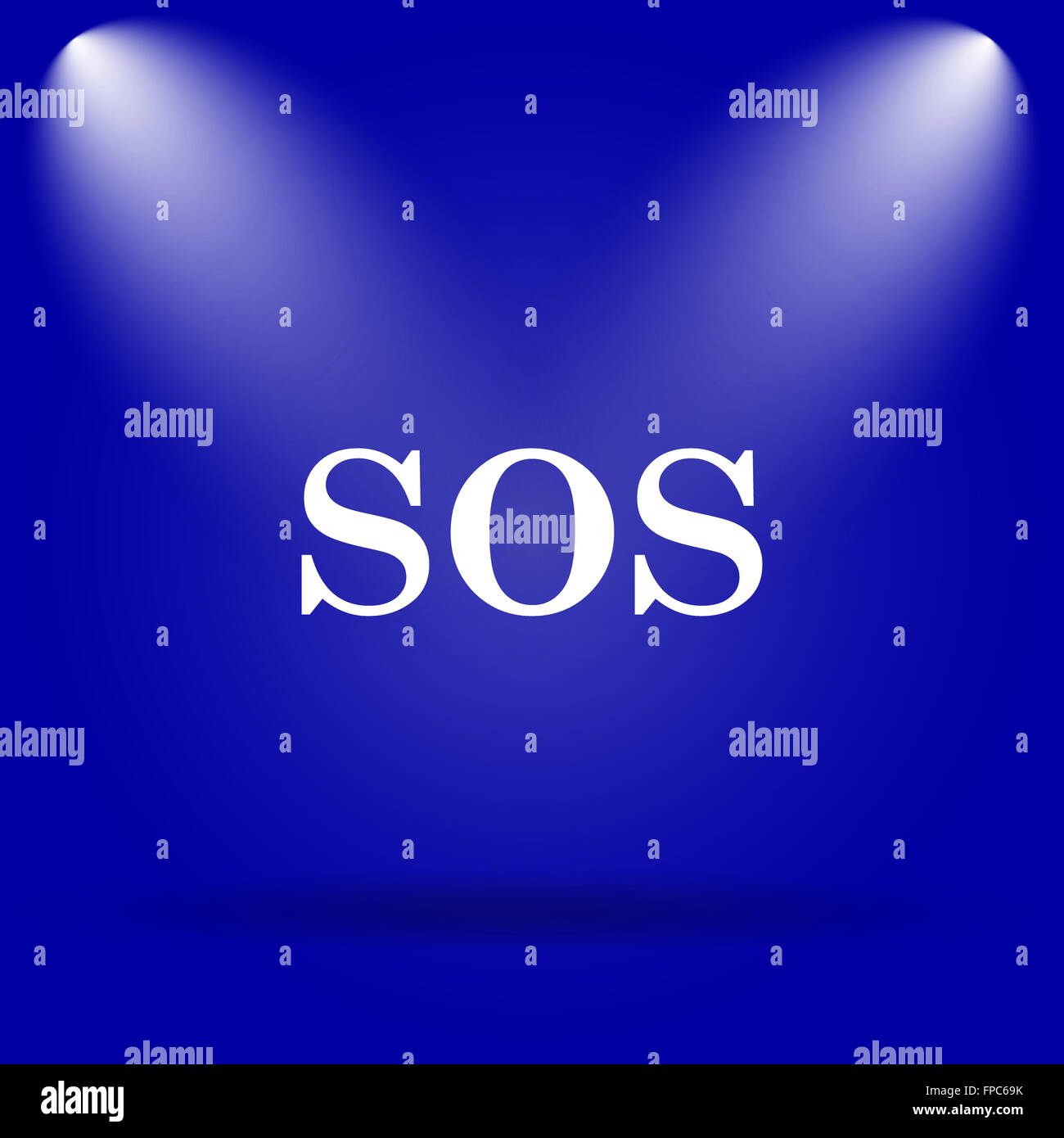 SOS icon. Flat icon on blue background Stock Photo - Alamy